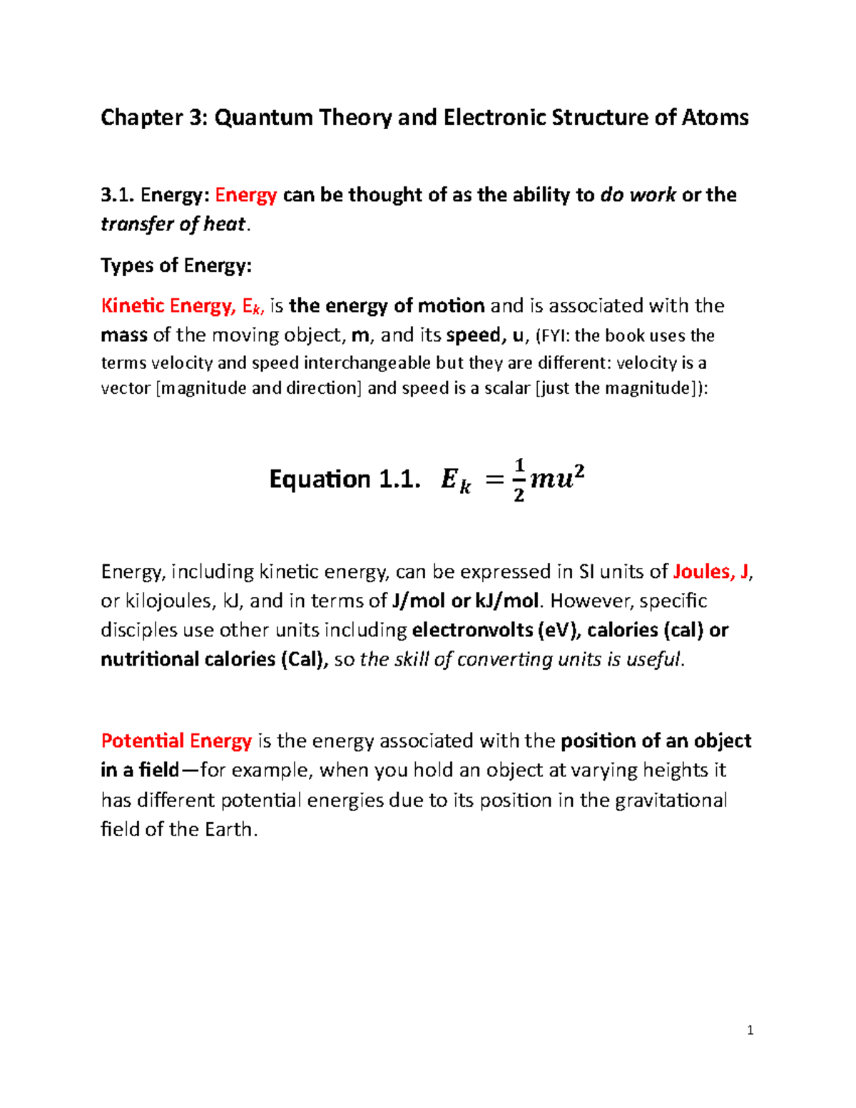 Chapter 3: Quantum Theory & Electronic Structure of Atoms - Course ...