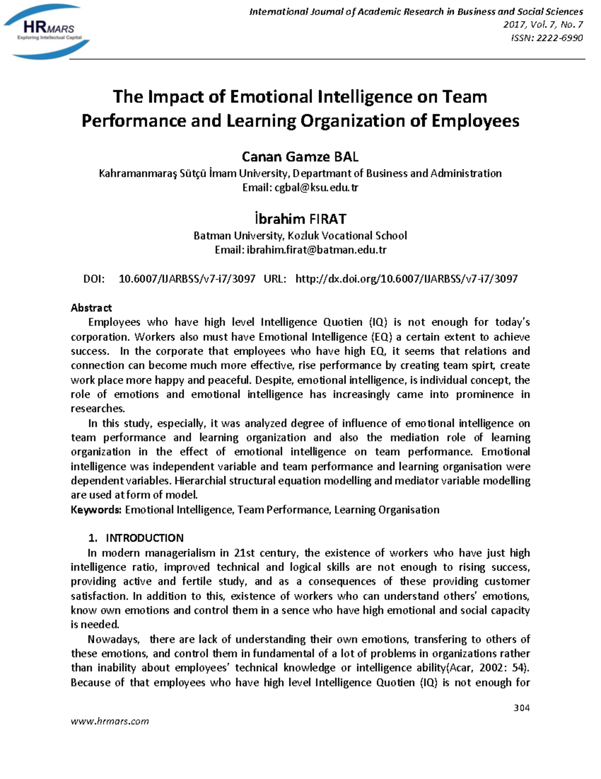 The Impact of Emotional Intelligence on Team Performance and Learning ...