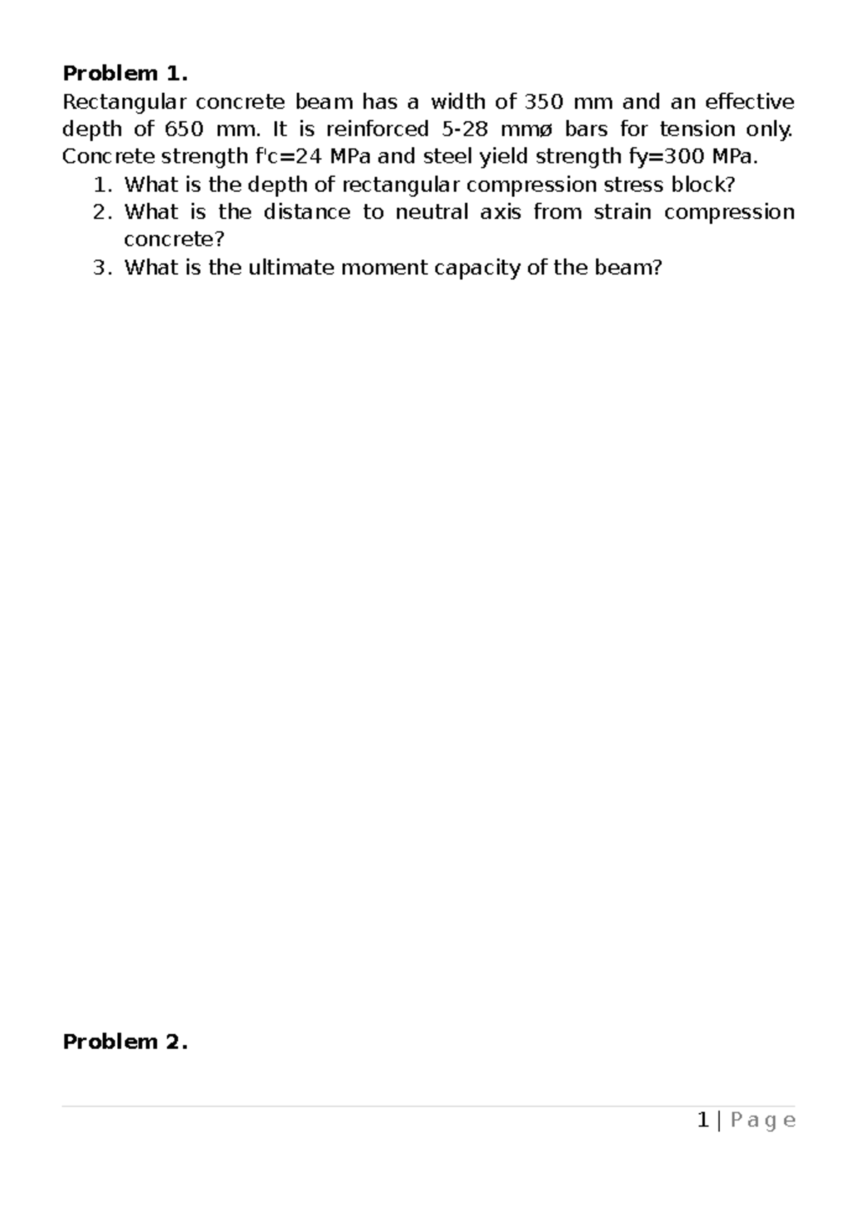 PRPC ENGR. 2023 - Concrete Beam Design Problems & Solutions - Studocu