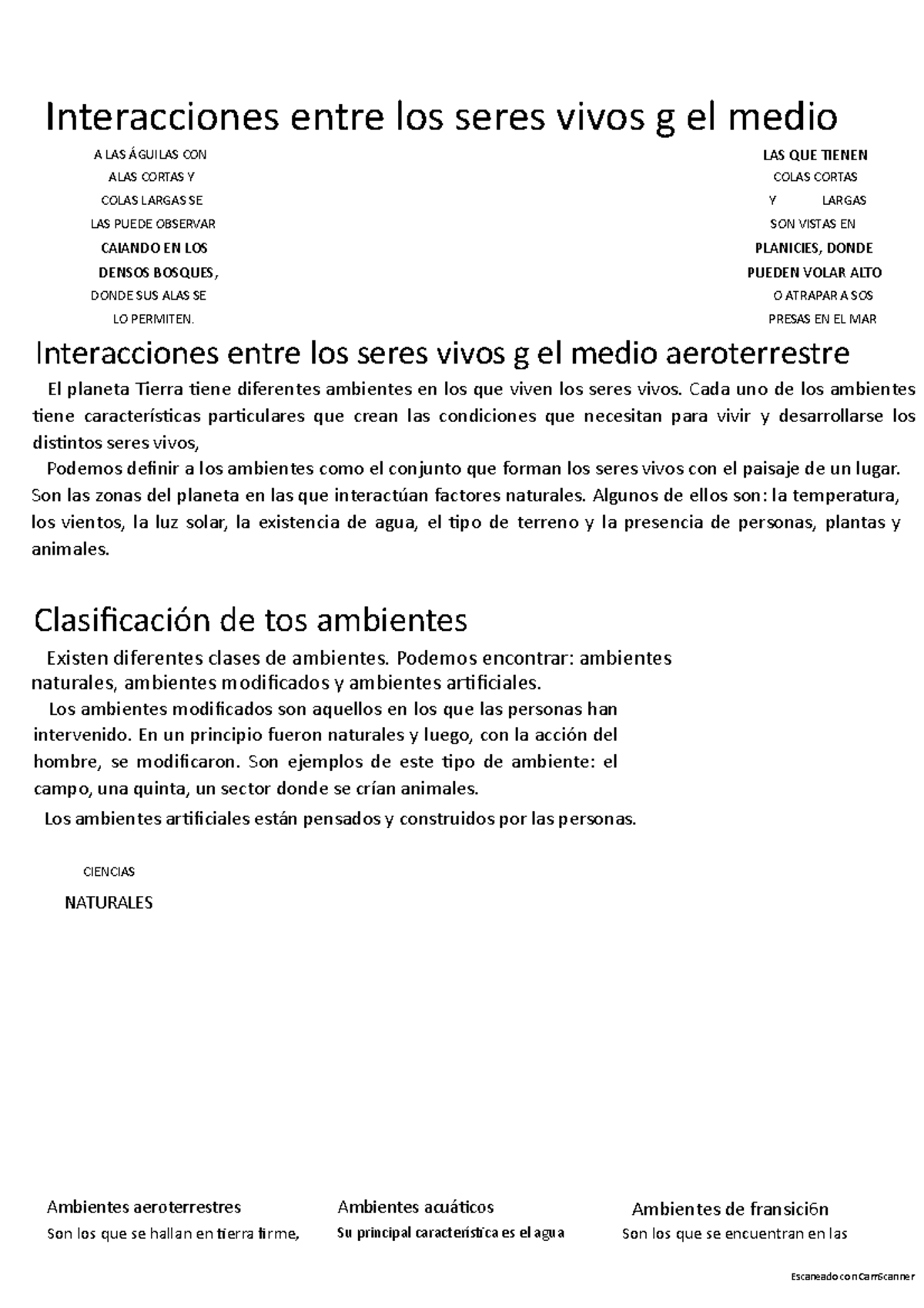 Interacciones entre Seres Vivos y Ambientes Naturales - Ciencias ...