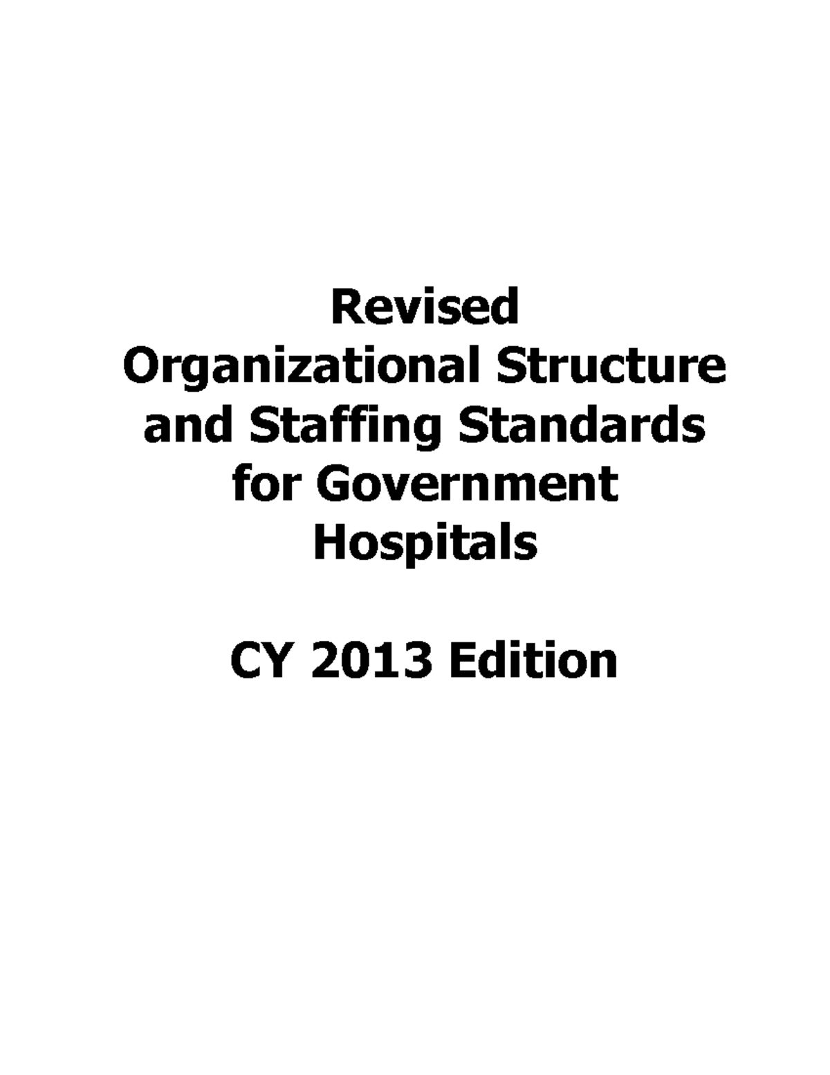 Revised Organizational Structure & Staffing Standards for Gov't ...