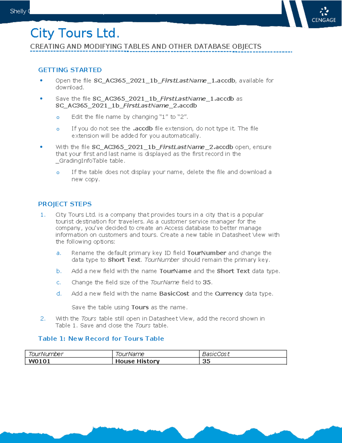 SC AC365 2021 Module 1: SAM Project 1b Instructions & Steps - Studocu