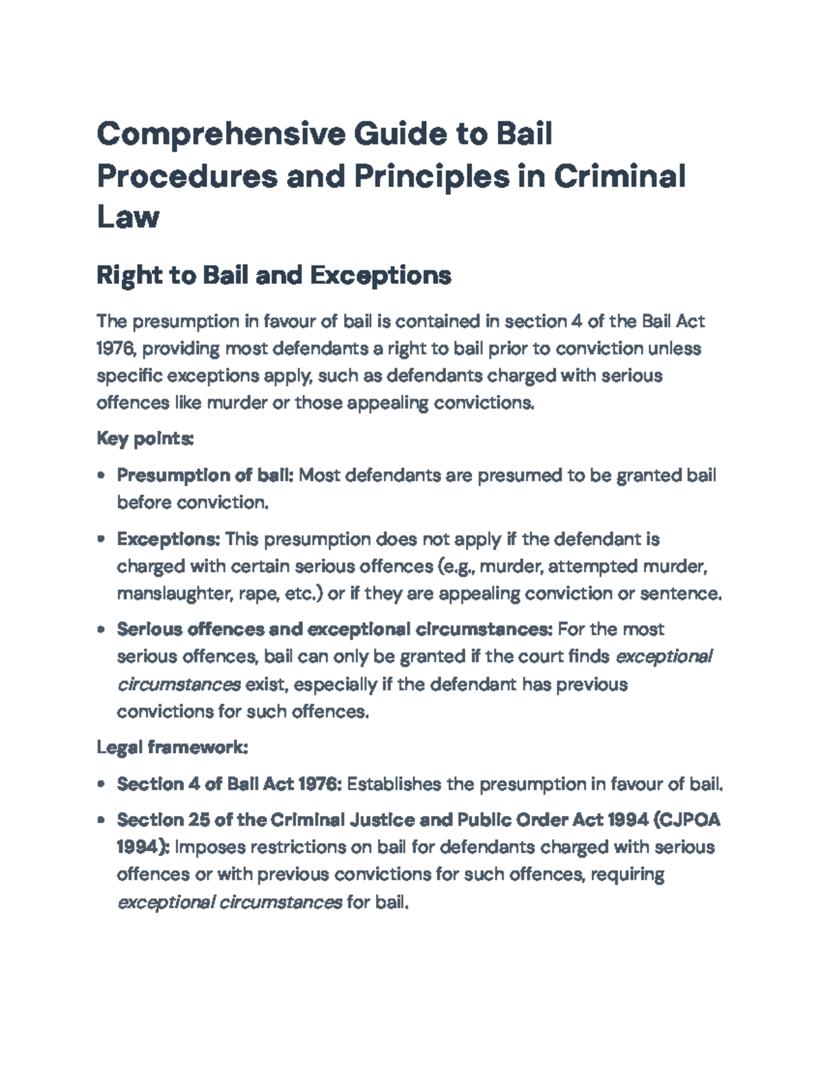Bail Procedures & Principles in Criminal Law: A Comprehensive Guide ...