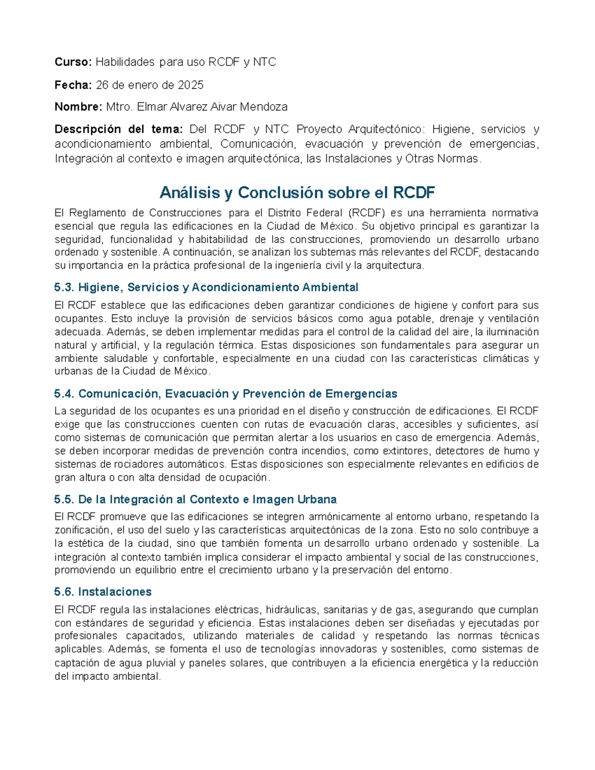 RCDF y NTCPA: Análisis del Proyecto Arquitectónico en Seguridad y ...