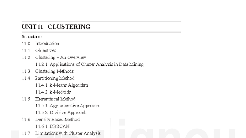 Unit 11: Clustering Techniques in Data Mining - Studocu