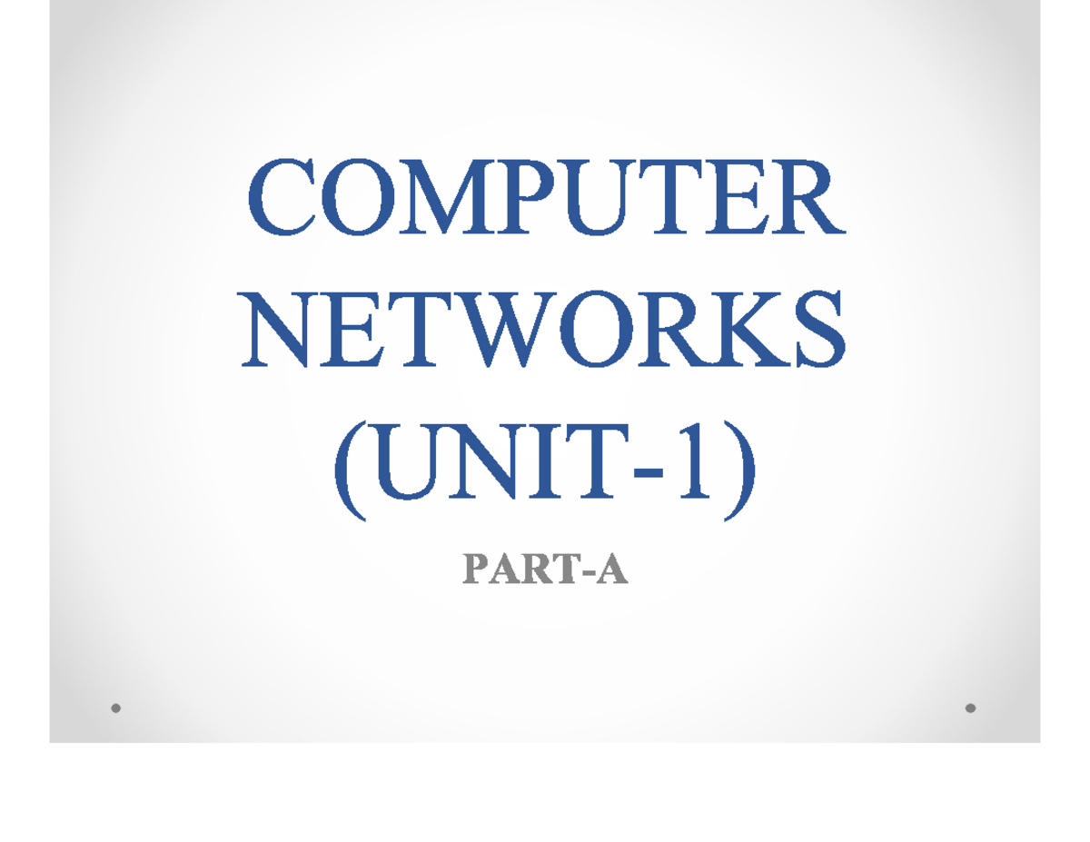 CN UNIT 1 PART 1: IP Model & Network Topologies Overview AY 2025-26 ...