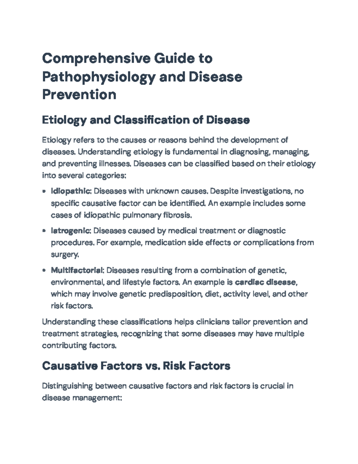 Comprehensive Guide to Pathophysiology & Disease Prevention (NURS 101 ...
