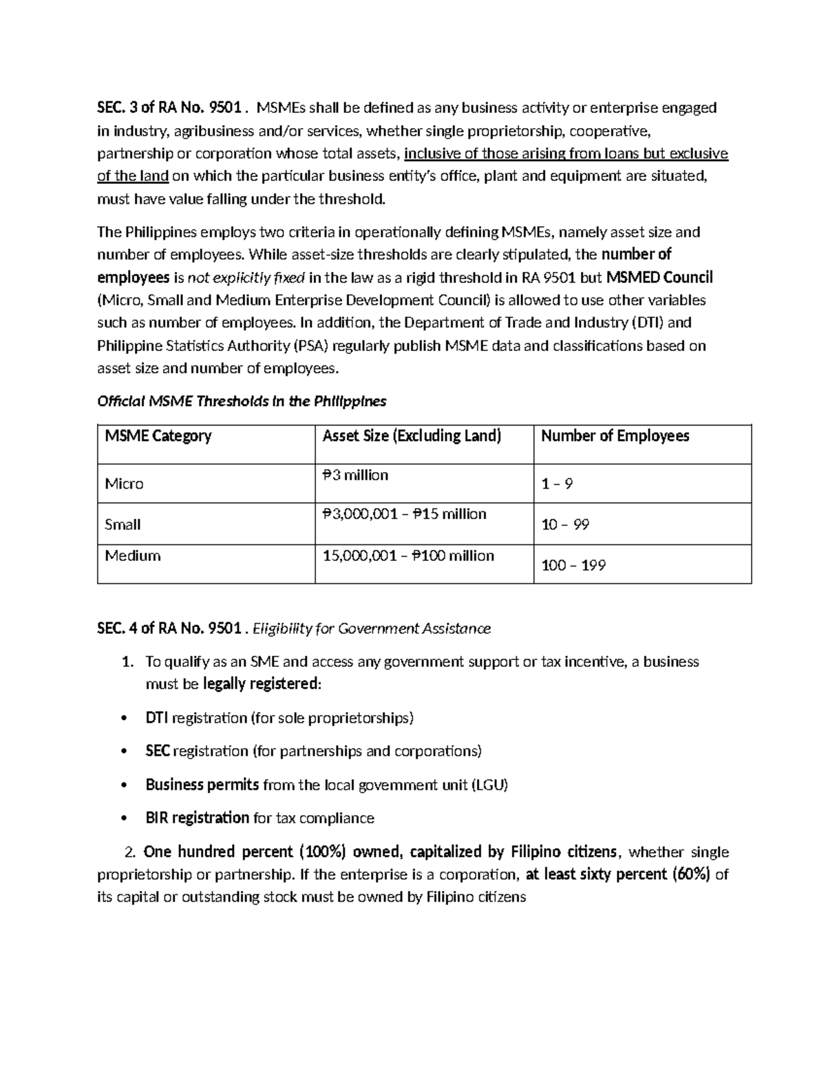 SMEs in the Philippines: Definitions, Eligibility, and Support Programs ...