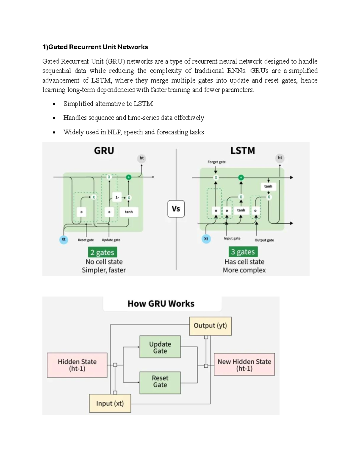 Gated Recurrent Unit Networks (GRU) Overview and Applications - Studocu