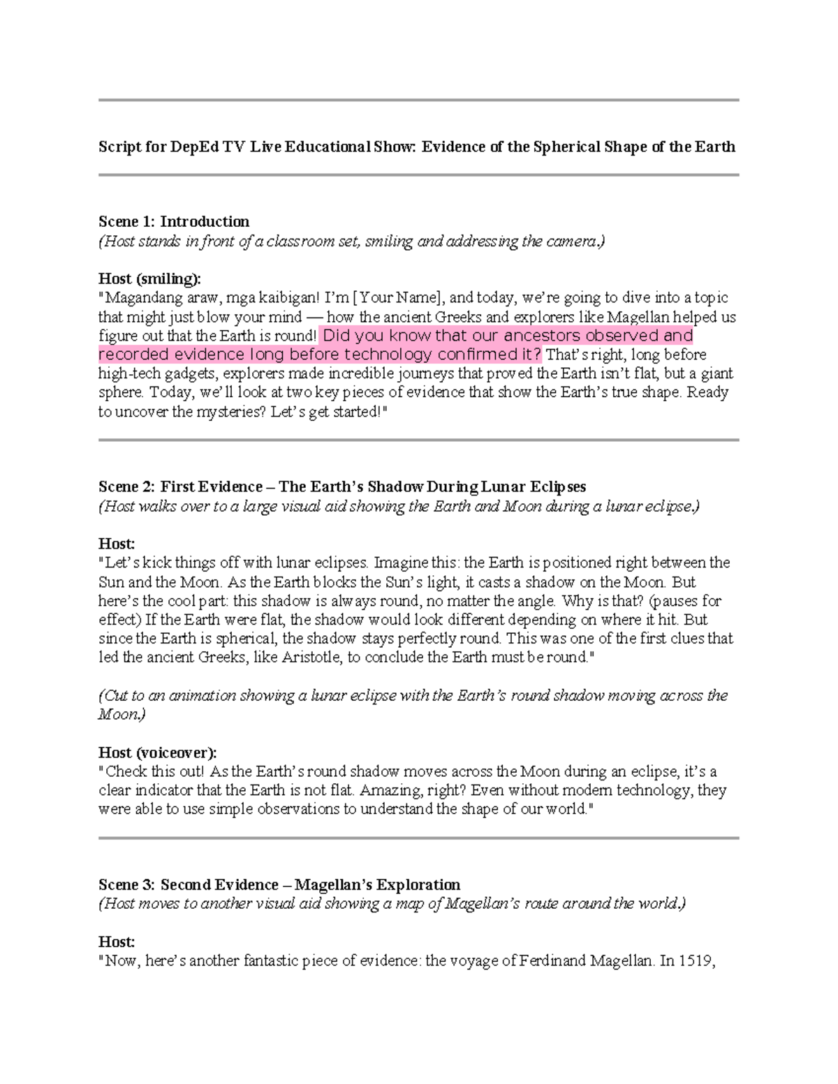 Script for Dep Ed TV Live Educational Show - Script for DepEd TV Live ...