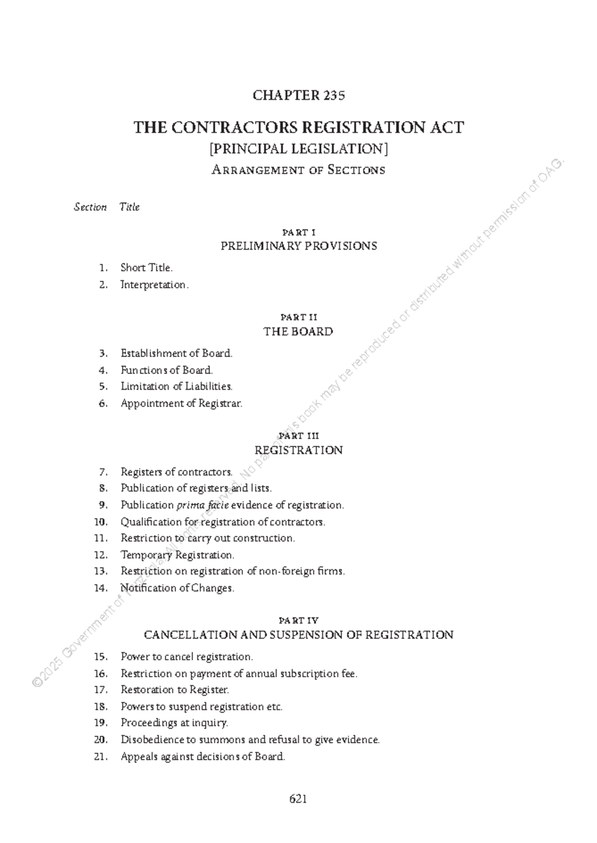 Cap. 235 Contractors Registration Act, R.E. 2023 - Chapter Overview ...