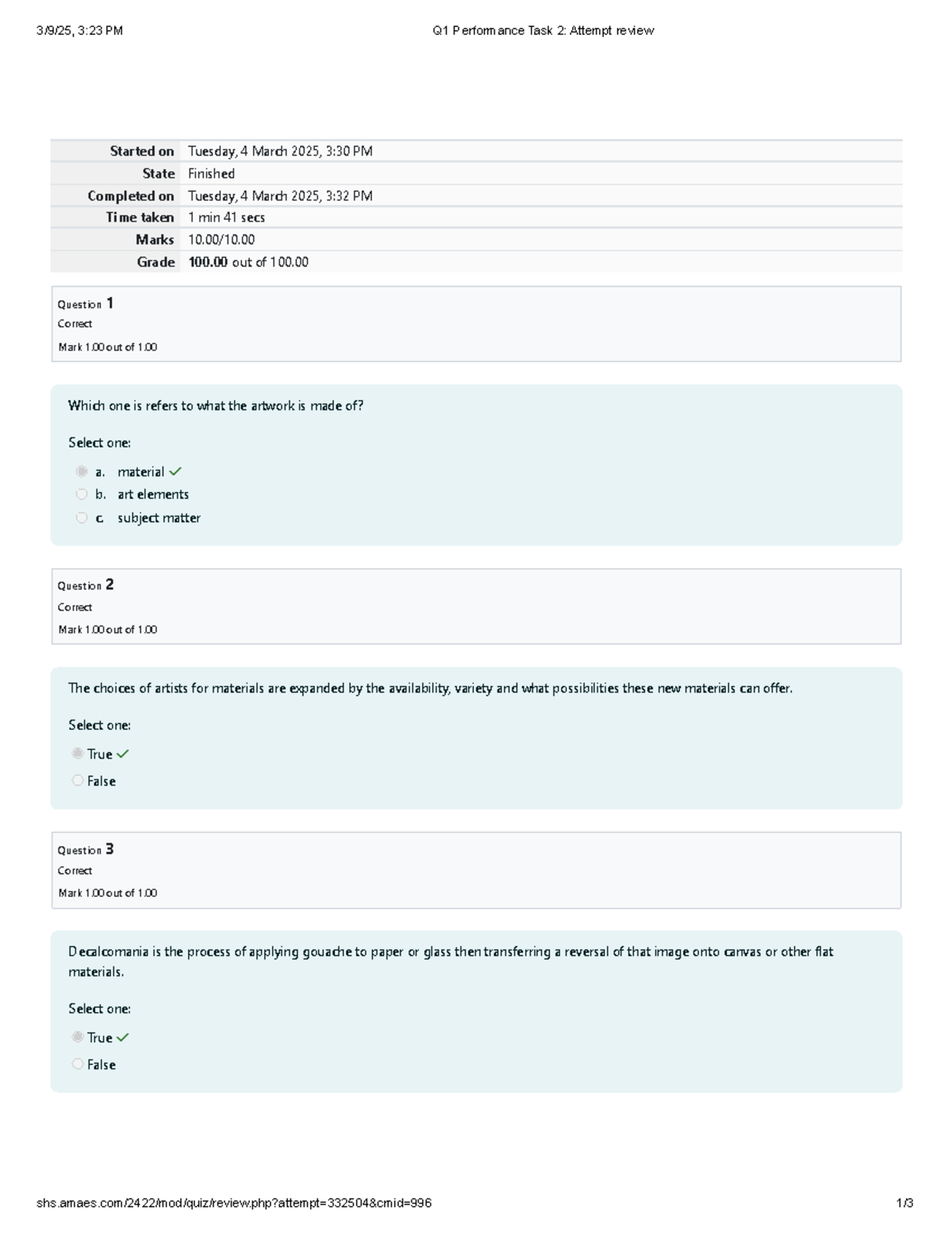 Q1 Performance Task 2 Review: 100% Score Insights and Analysis - Studocu