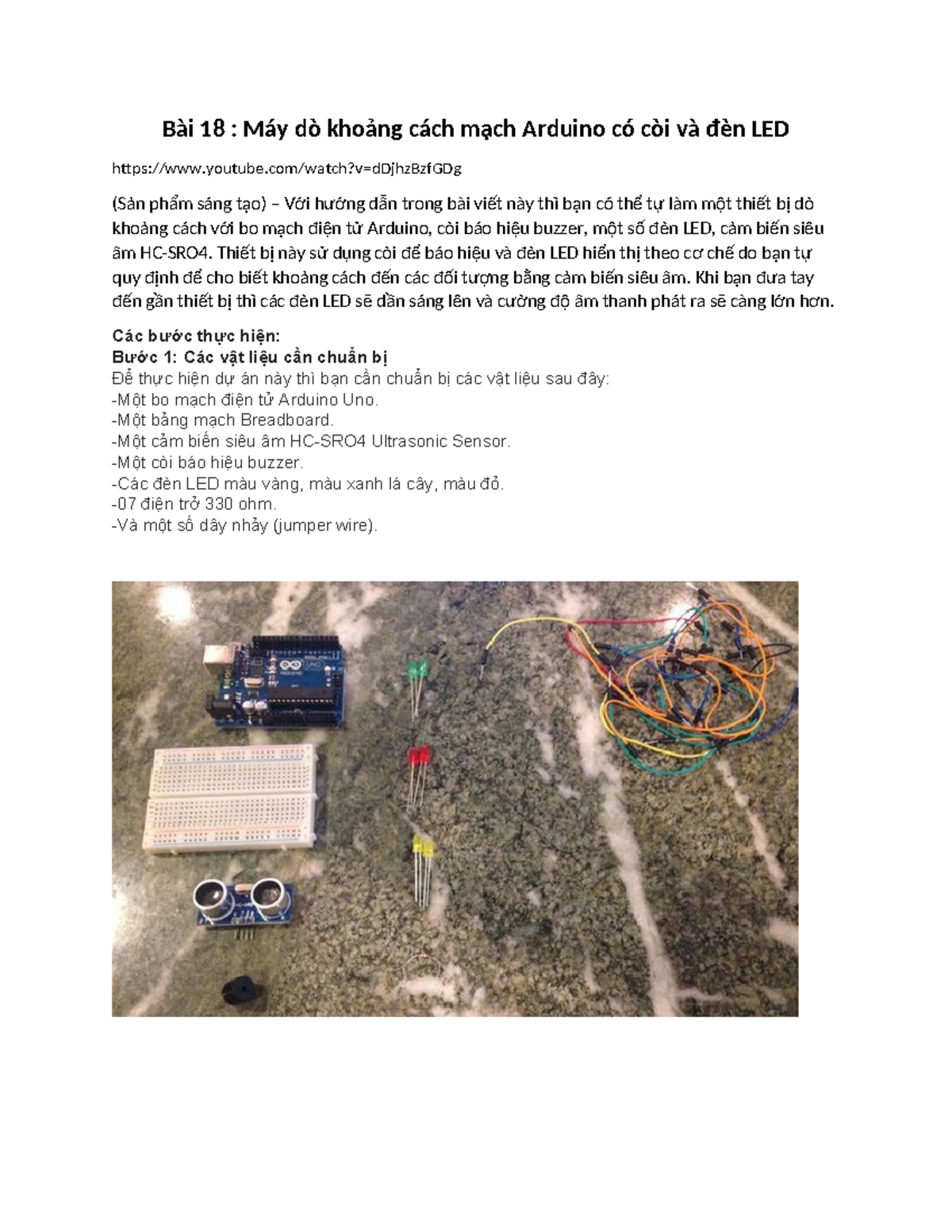 18. HC-SRO4 Ultrasonic Sensor: Arduino Distance Sensing Project - Studocu