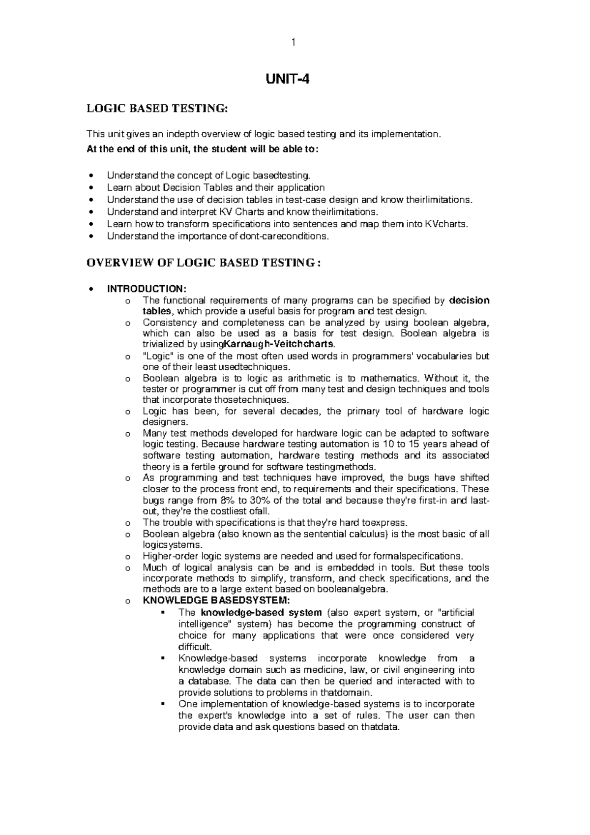 Unit4 - Complete notes for the subject of software testing - UNIT ...