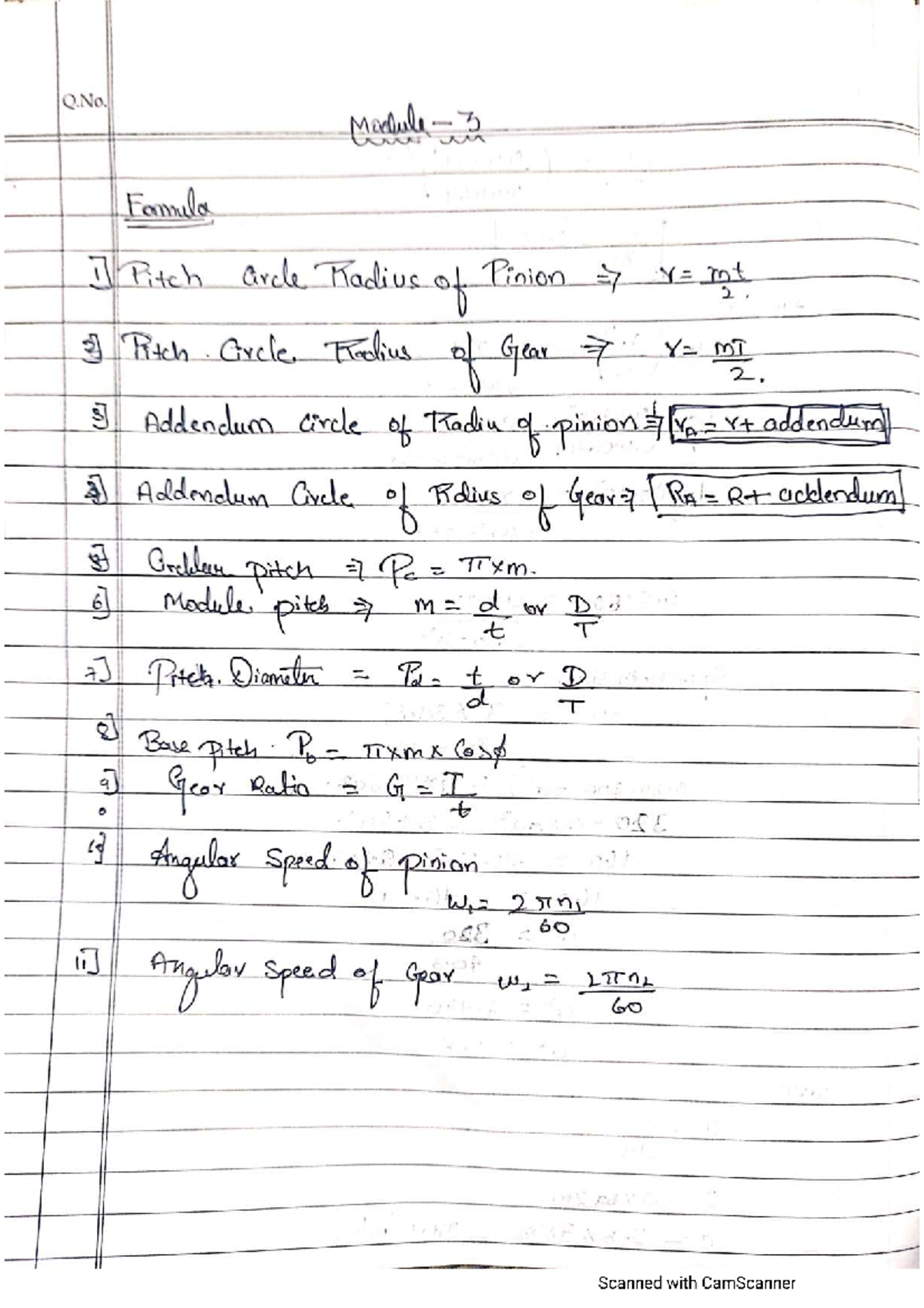 TOM-3 - Full Question Paper on Gear Mechanics and Kinematics - Studocu