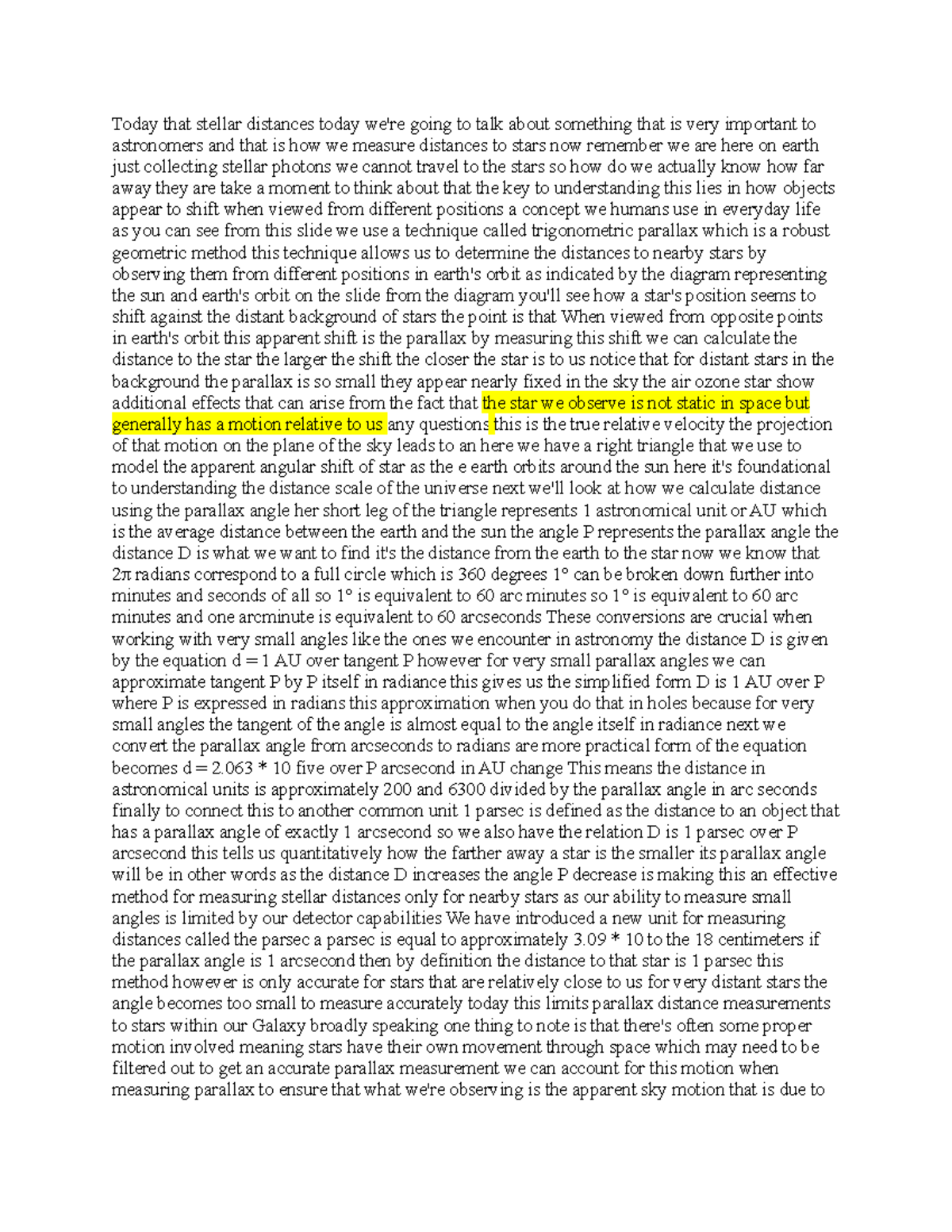 Lecture 2 ASTB23 - Stellar Distances and Brightness Measurements Notes ...
