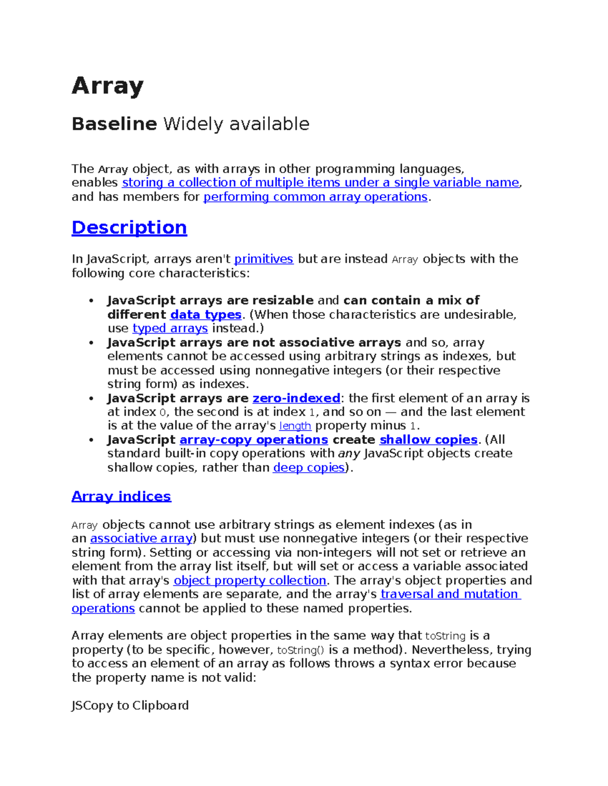 JavaScript Arrays: Core Concepts and Operations (CS101) - Studocu