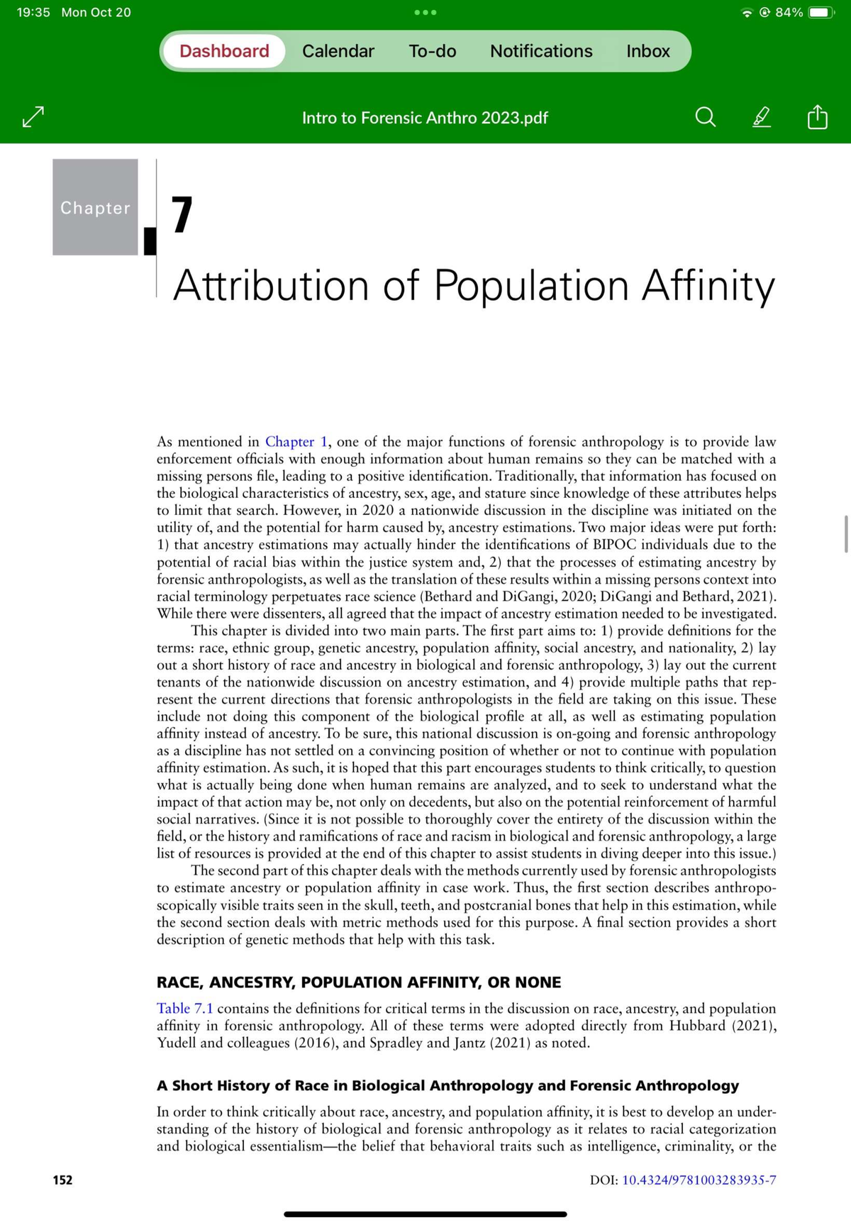 XYZ123 Final Exam Study Guide: Chapter 7 - Population Affinity - Studocu