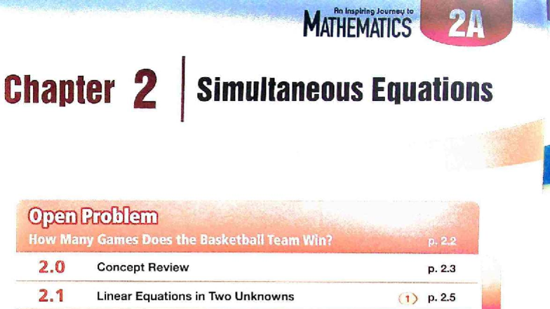 MATHEMATICS 2A Chapter 2: Simultaneous Equations Overview and Exercises ...