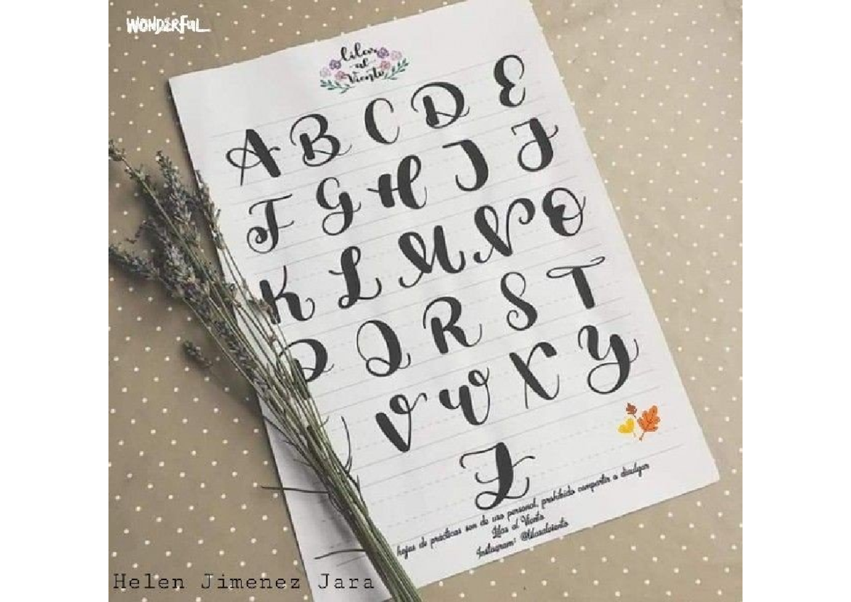 Caligrafía 1 - Trata sobre como practicar letering - lilary A BCDE F ...