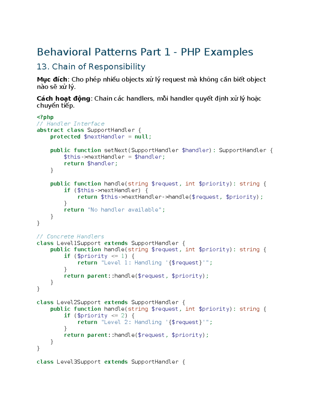 Behavioral Patterns Part 1: PHP Examples & Use Cases - Studocu