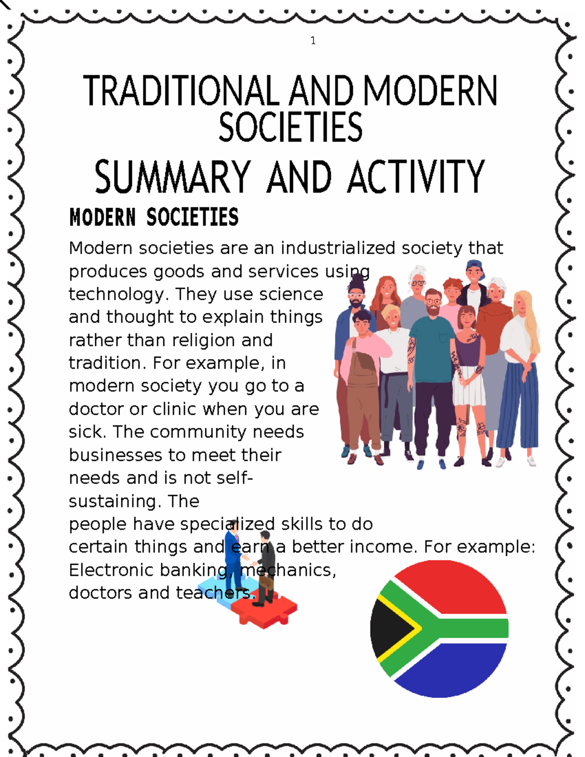 Grade 7 EMS Term 1 - 2 Booklet: Modern & Traditional Societies Overview ...