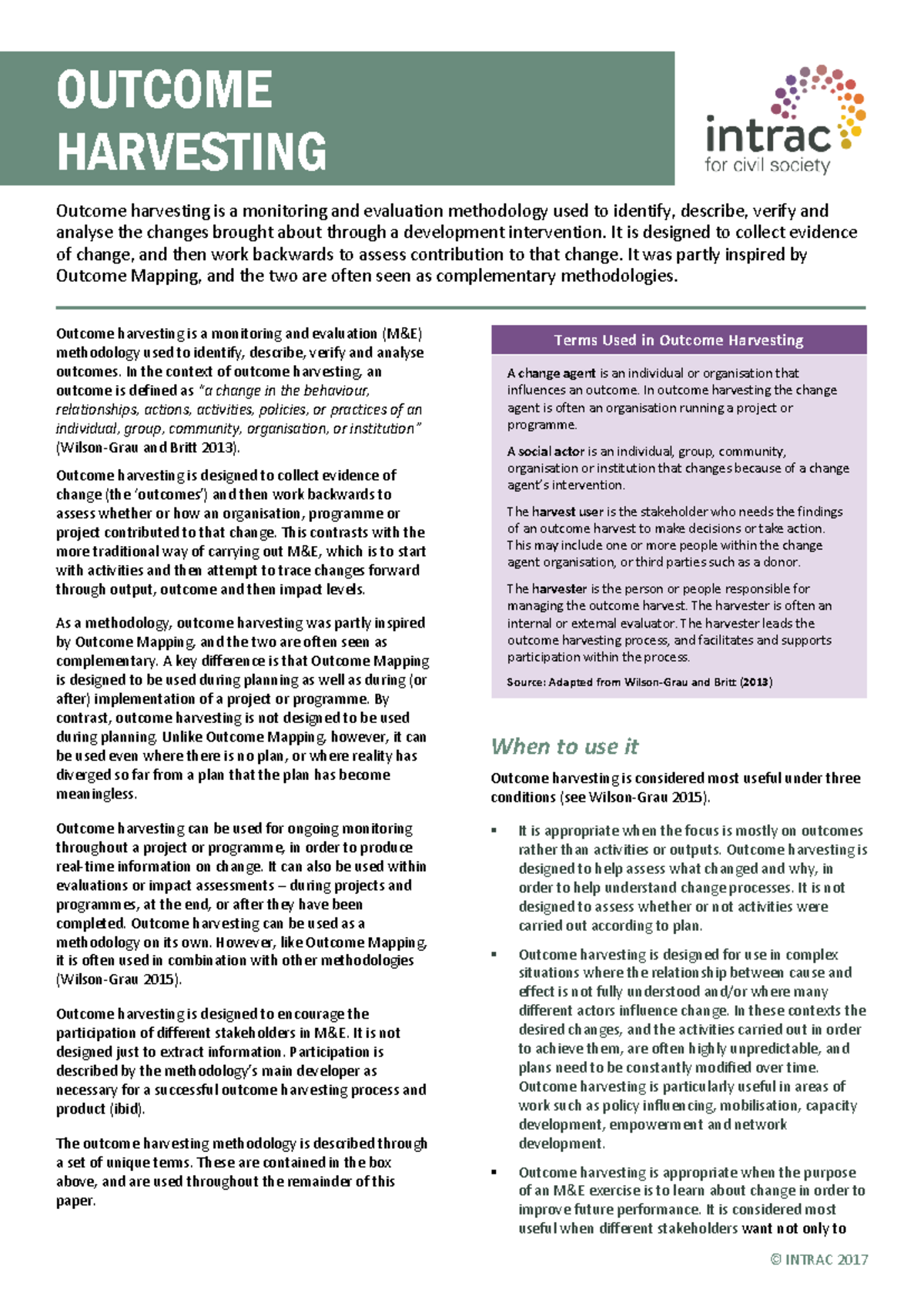 OUTCOME HARVESTING: A Comprehensive Guide to Methodology and ...
