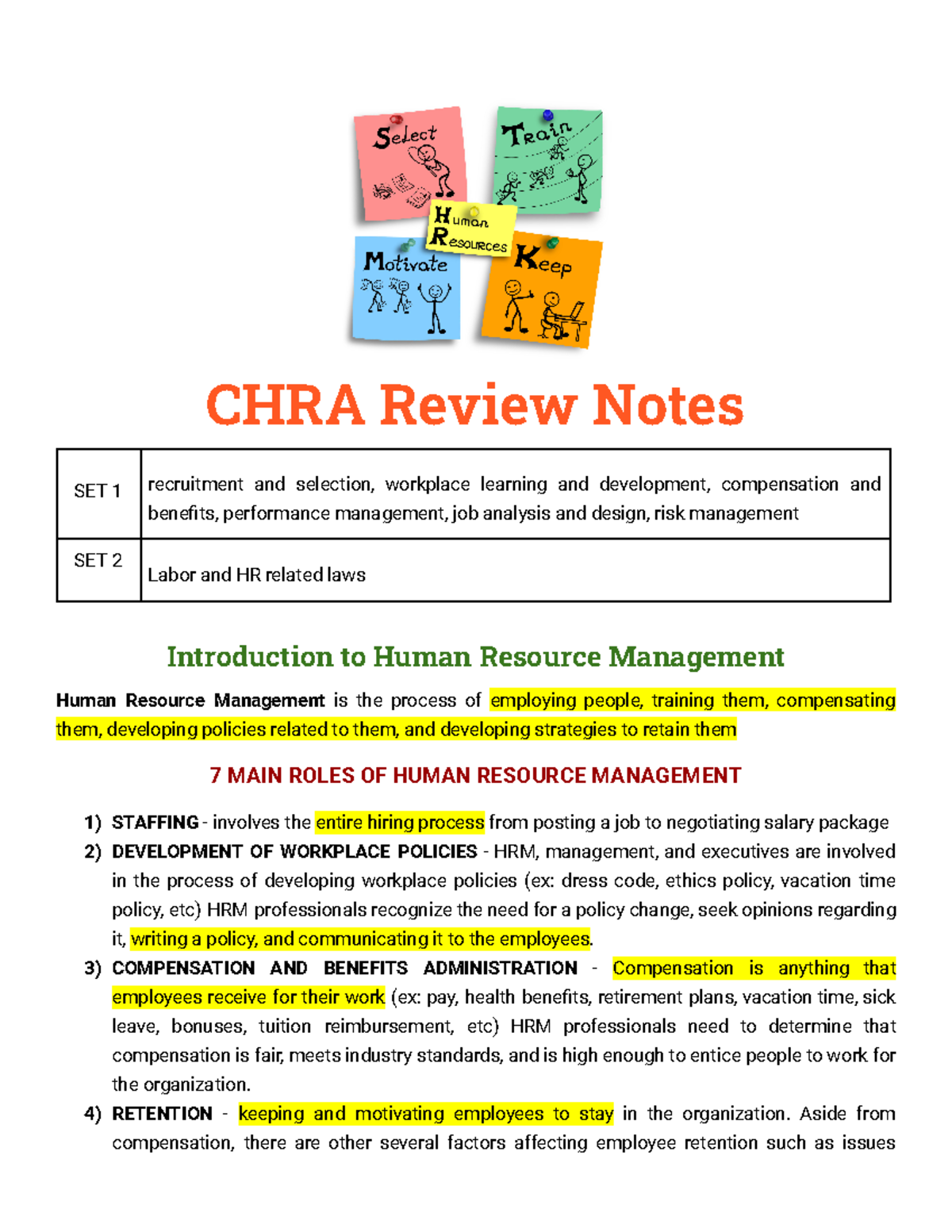 CHRA notes - This is a short introduction for CHRA - CHRA Review Notes ...