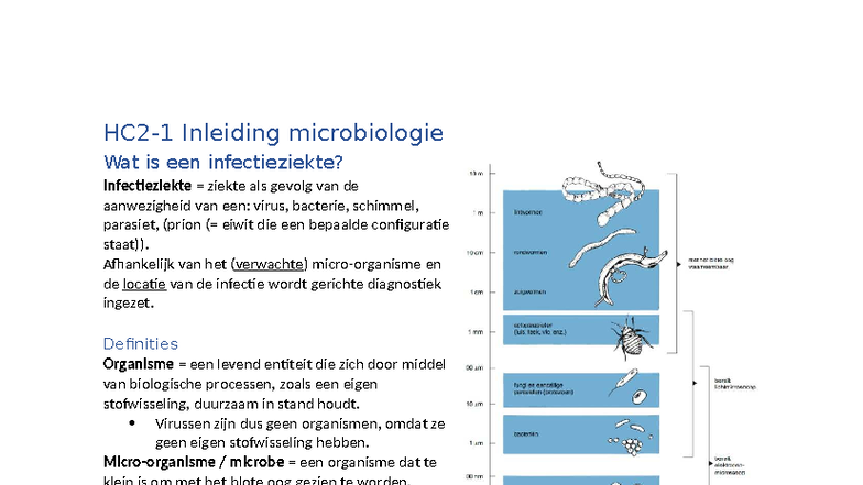 HC2-1 Inleiding Microbiologie: Infectieziekten en Pathogenen - Studeersnel