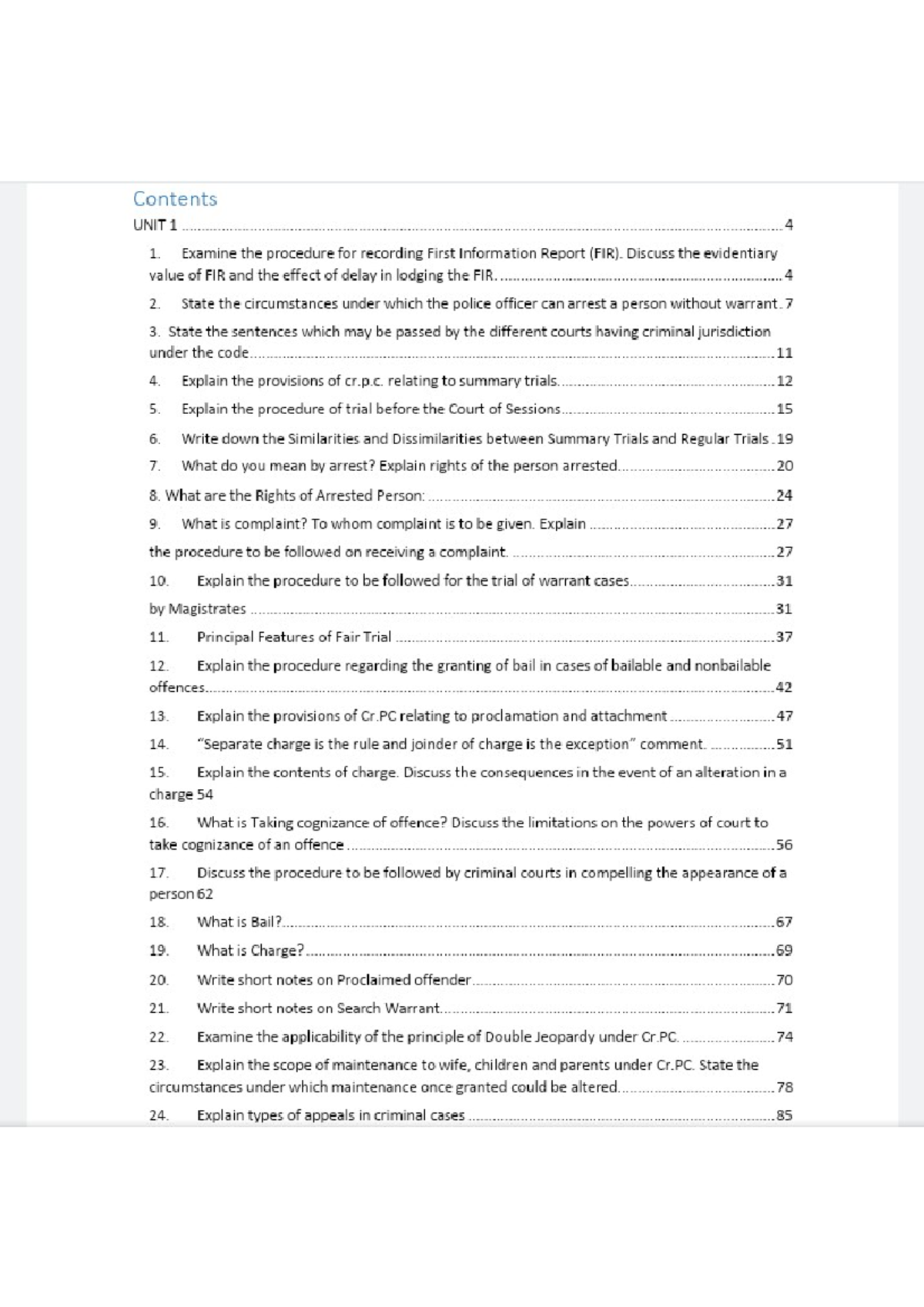 Crpc notes most repeated questions and answers - Code of criminal ...