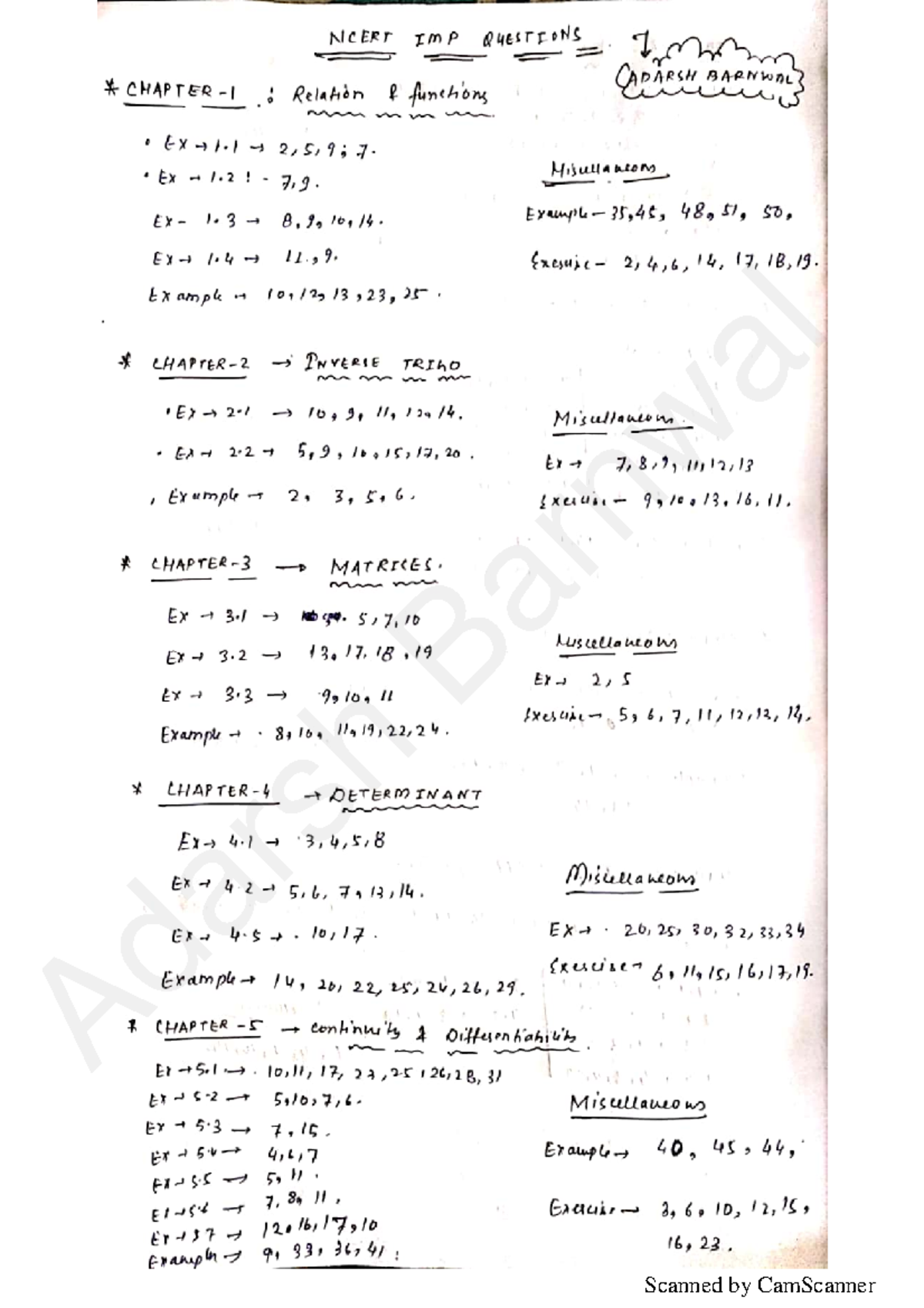 Ncert maths imp Questions - Mathematics class 12 - Scanned by ...