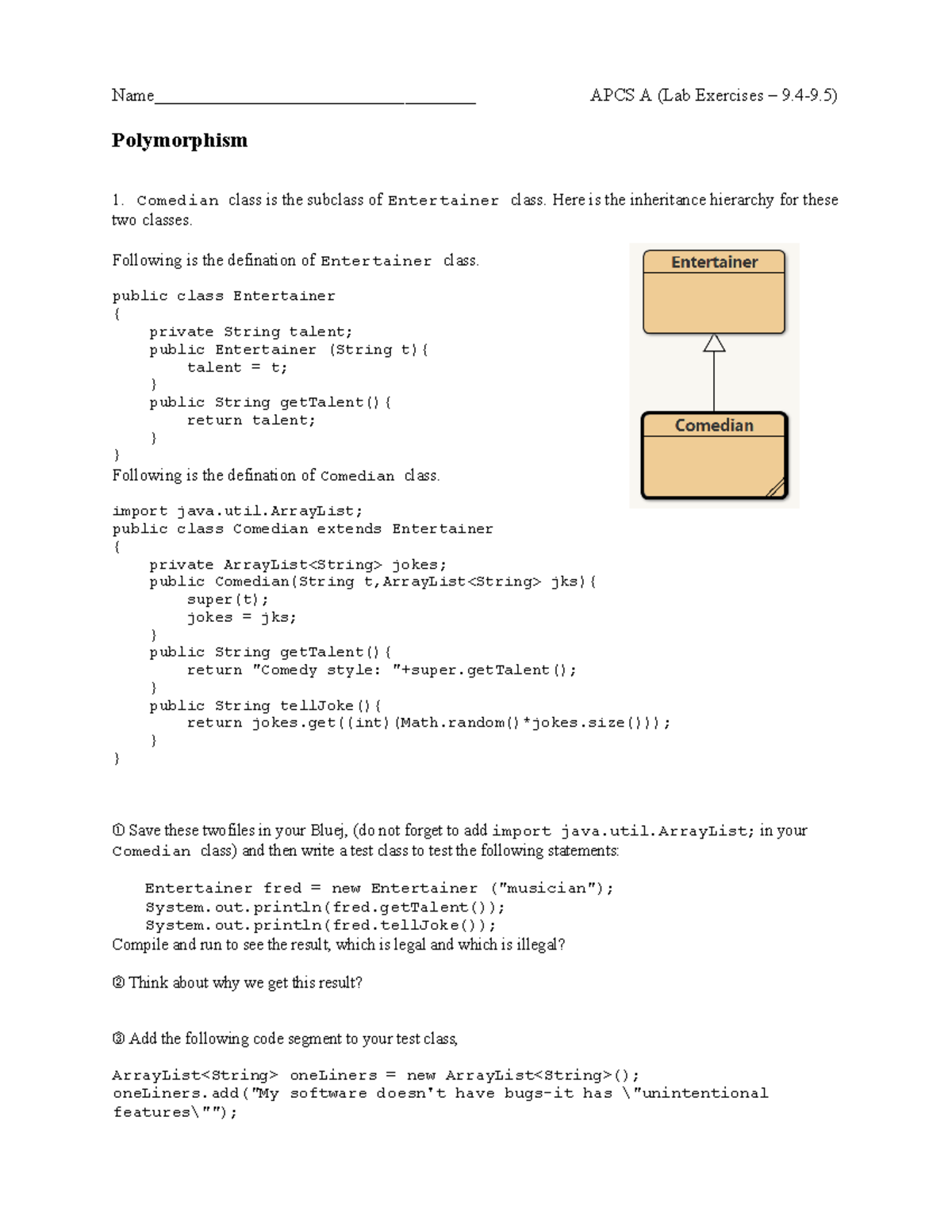12 5 inheritance Polymorphism - Name ...