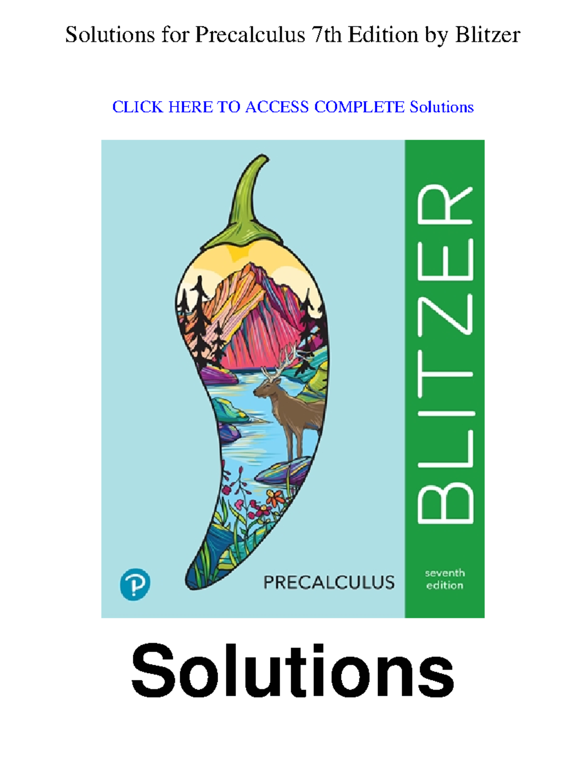 Precalculus 9780136922193 - Comprehensive Solutions Manual 7th Ed - Studocu