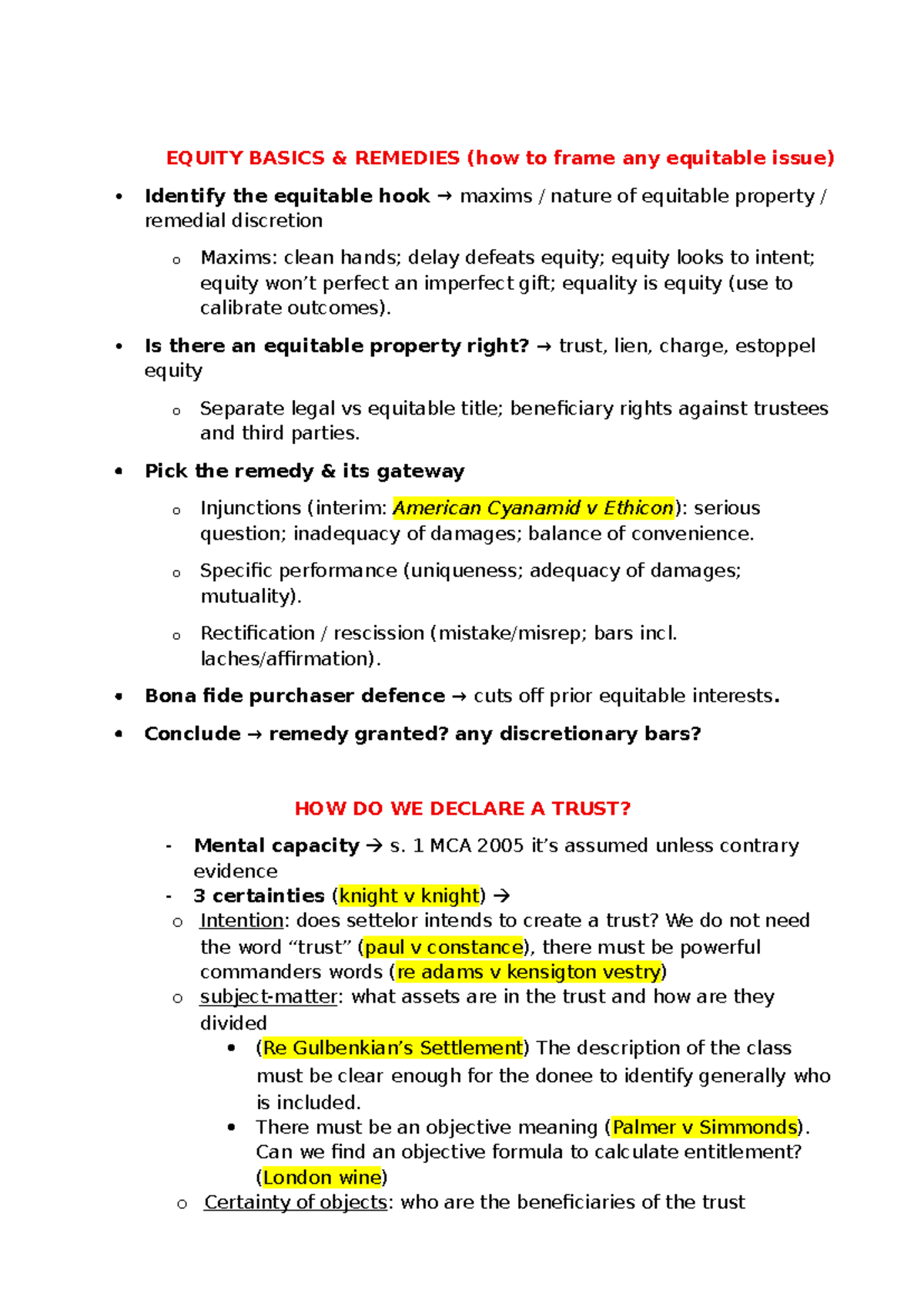 Equity Structures DEF: Understanding Trusts, Remedies, and Fiduciary ...
