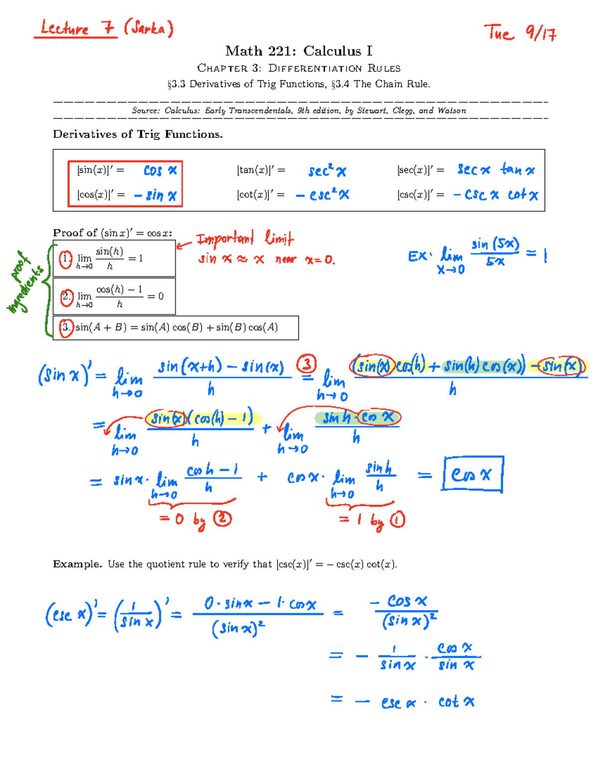 Math 221 F24 Lecture 7 Sec 3.3-3.4 Sarka - Math 221: Calculus I Chapter ...