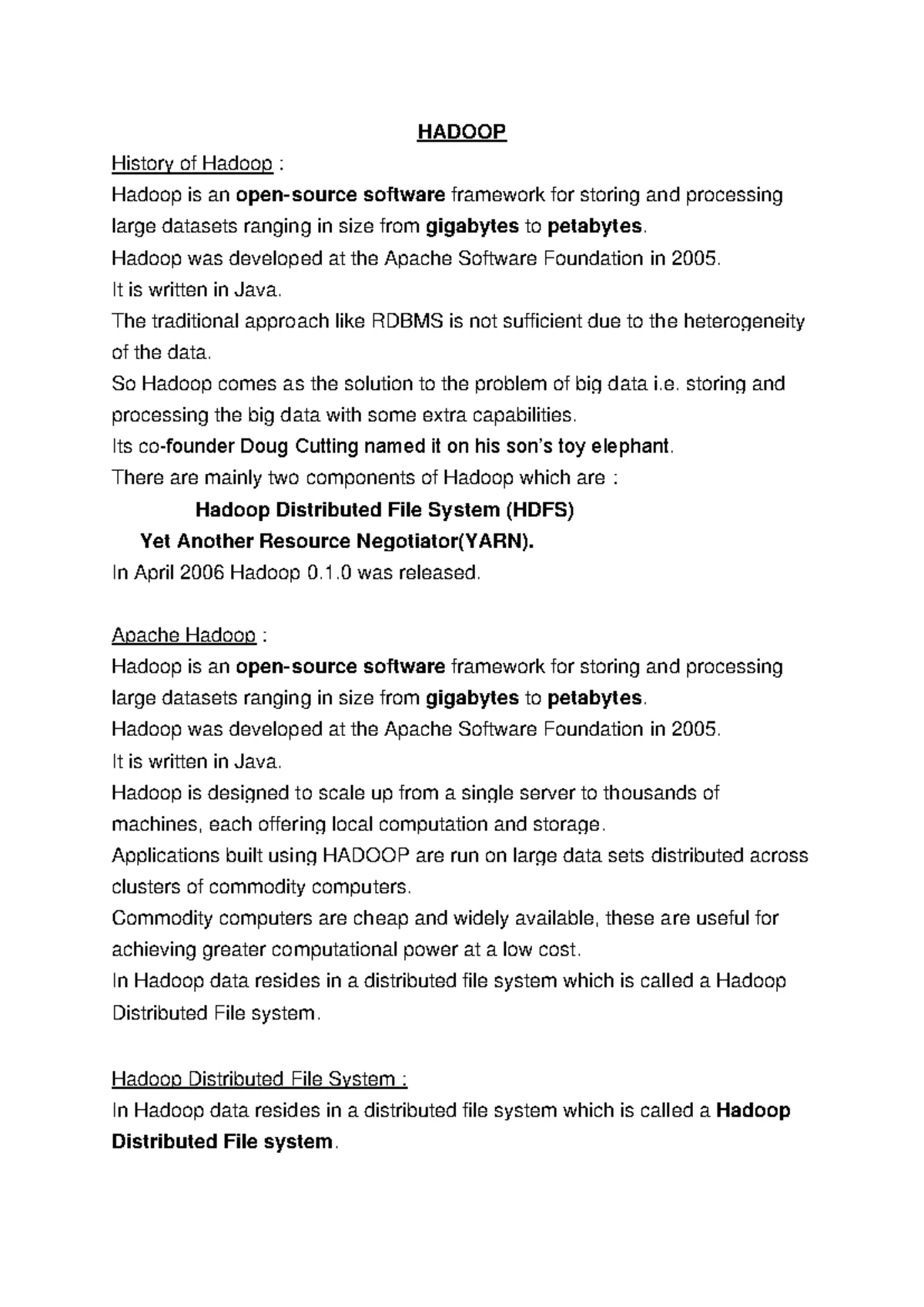 BIG-DATA-KCS061(Question paper) - BTECH Note: Attempt all Sections Ifany youmissing rose - Studocu