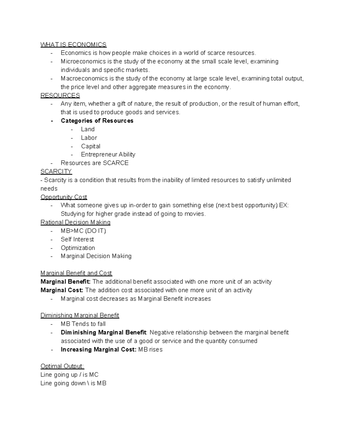 ECON Notes full notes - WHAT IS ECONOMICS - Economics is how people ...