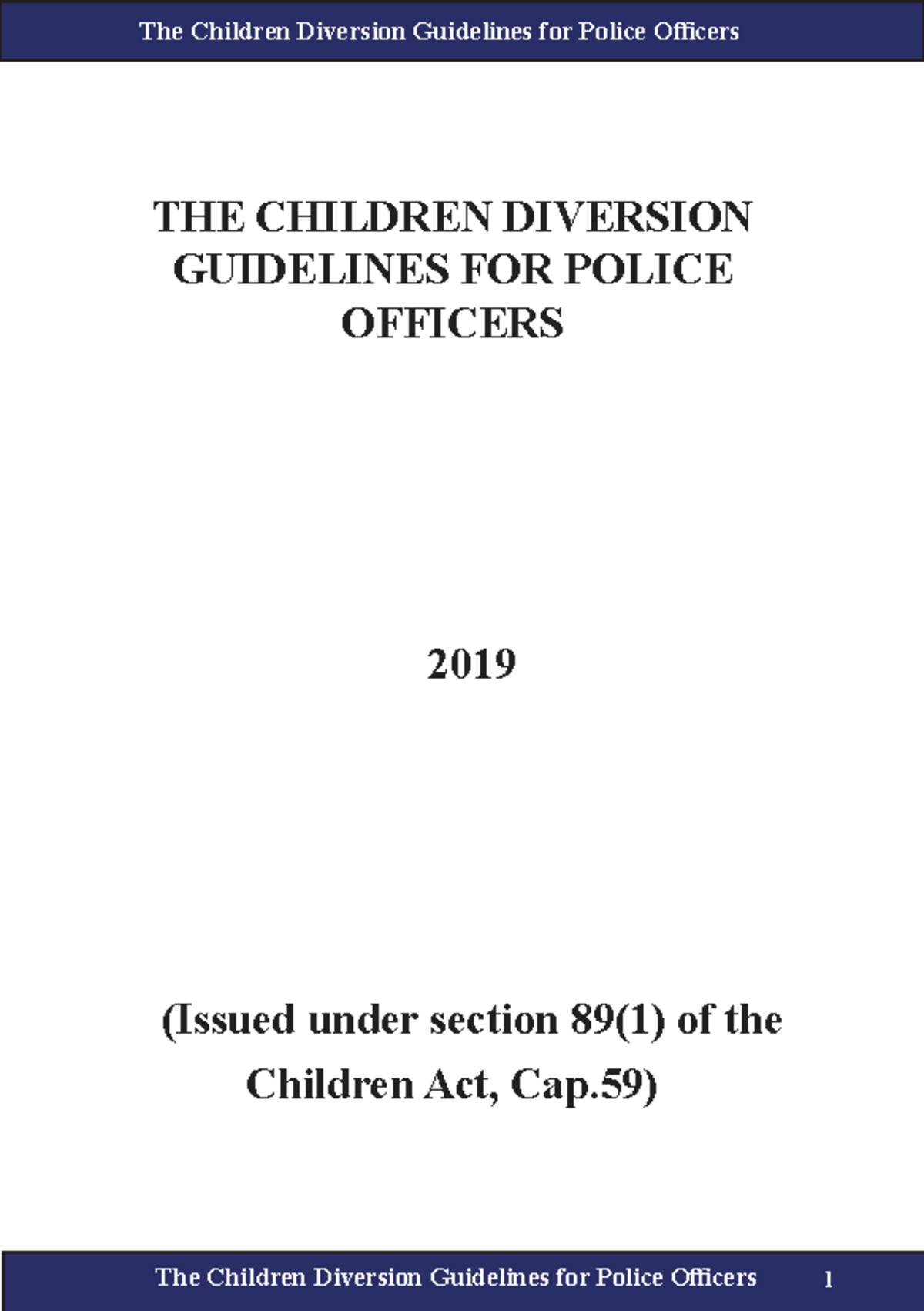 Diversion Guidelines for Police Officers 2019: Child Justice Framework ...