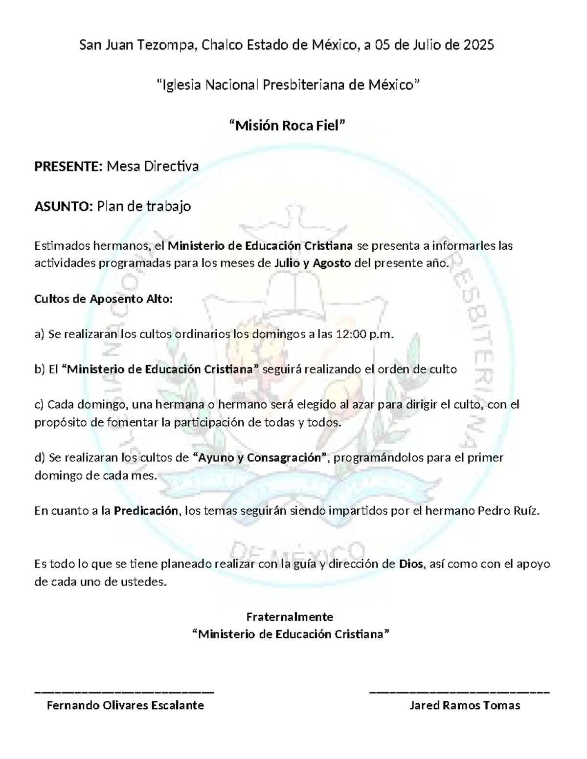 Informe de Actividades Educativas - CR 05 de Julio 2025 - Studocu