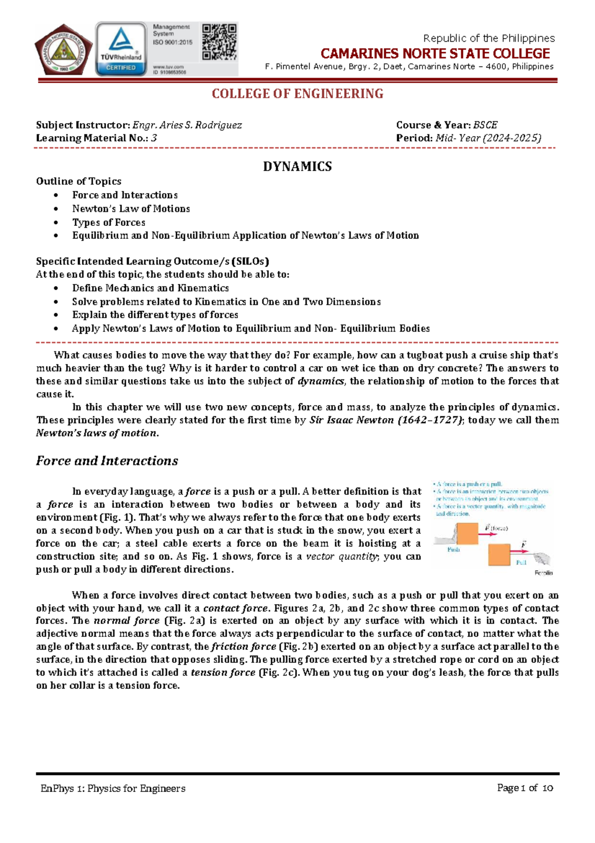 L3: Dynamics Lecture Notes for BSCE Students - Studocu