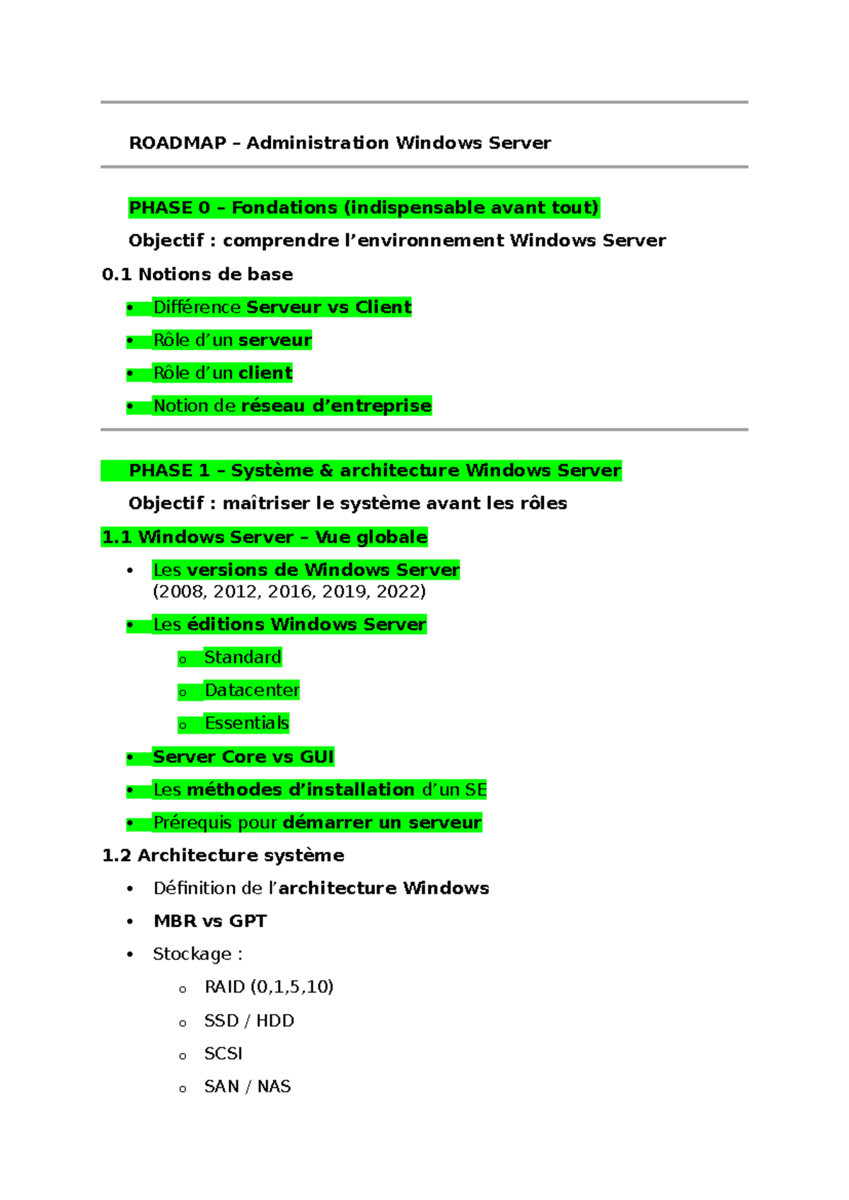 Roadmap M202 Administration Windows Server: Phases et Concepts ...