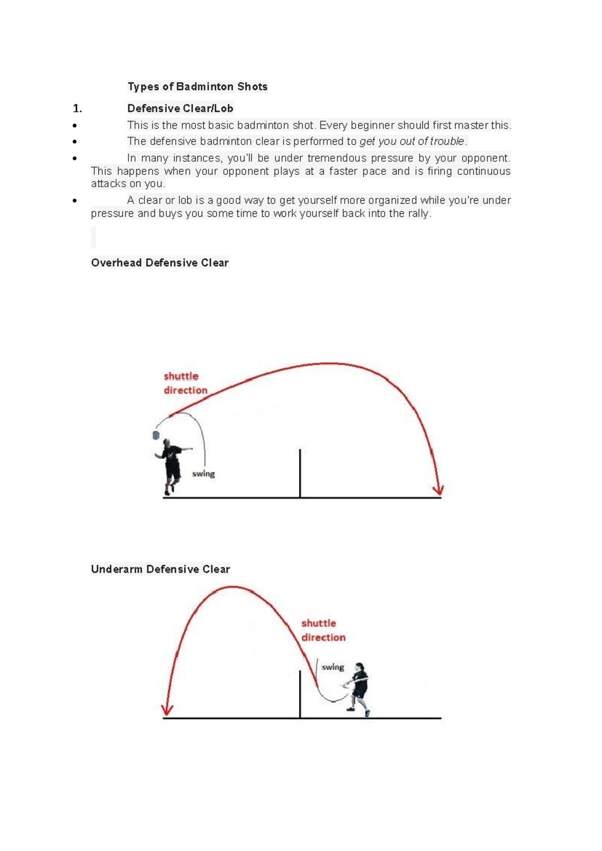 Types of Badminton Shots: Techniques and Strategies Explained - Studocu