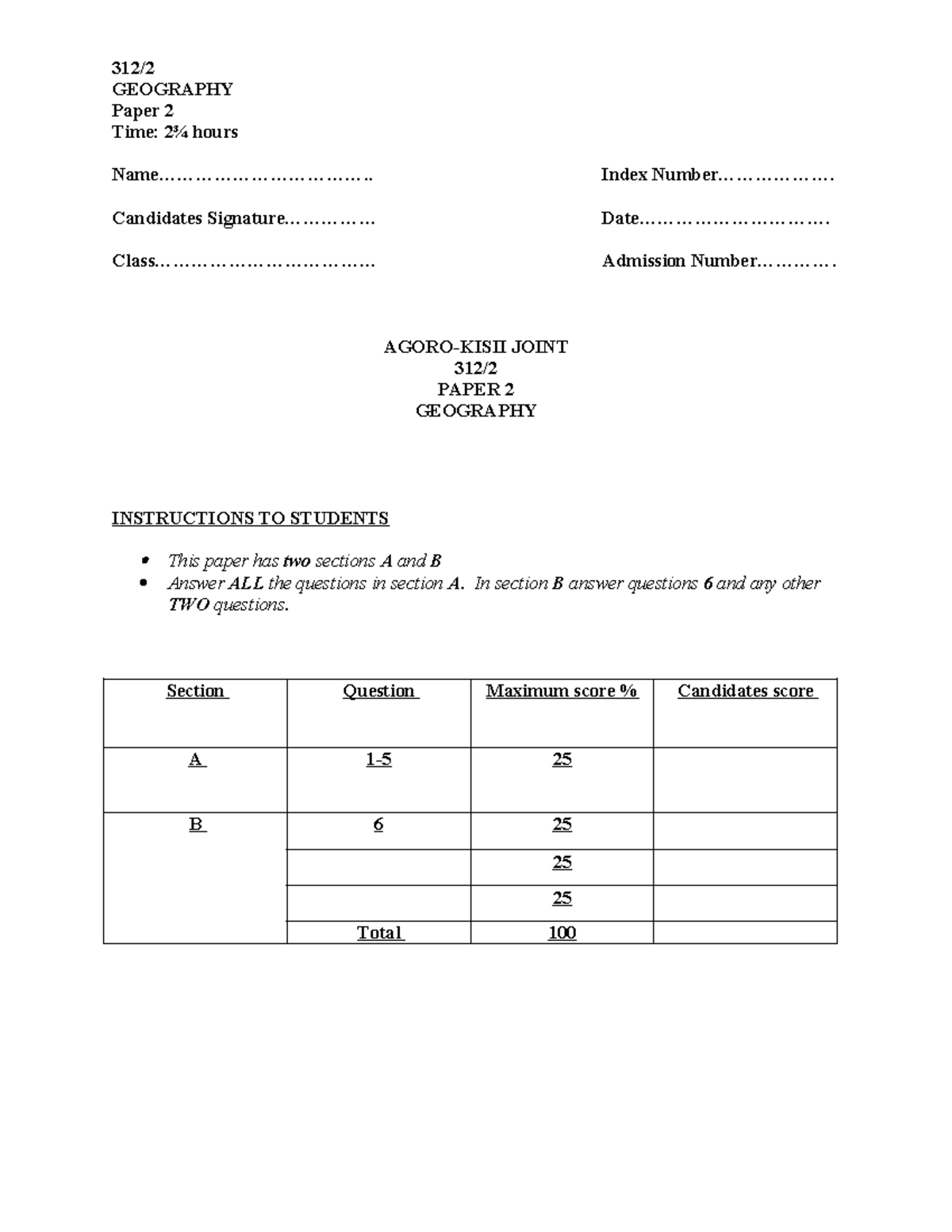 GEOGRAPHY Paper 2 Quiz - Key Questions and Concepts - Studocu