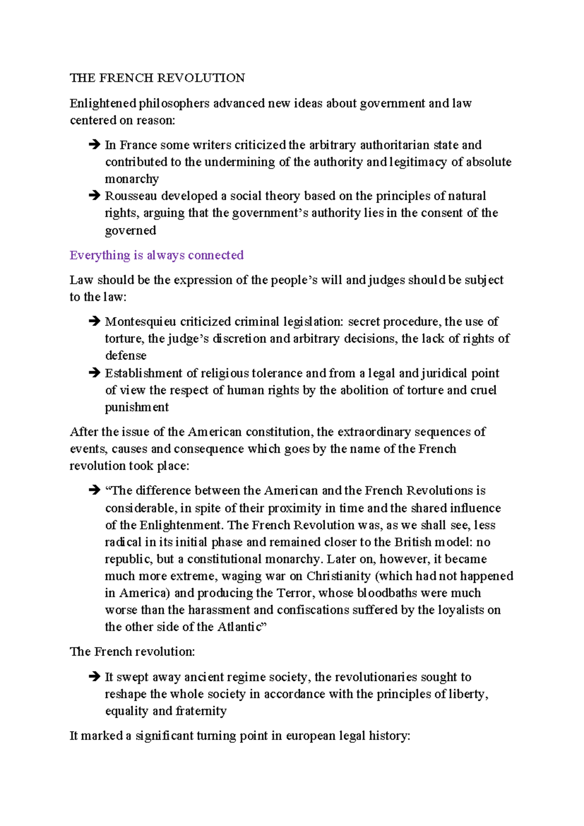 European History: The French Revolution and Its Legal Impact - Studocu