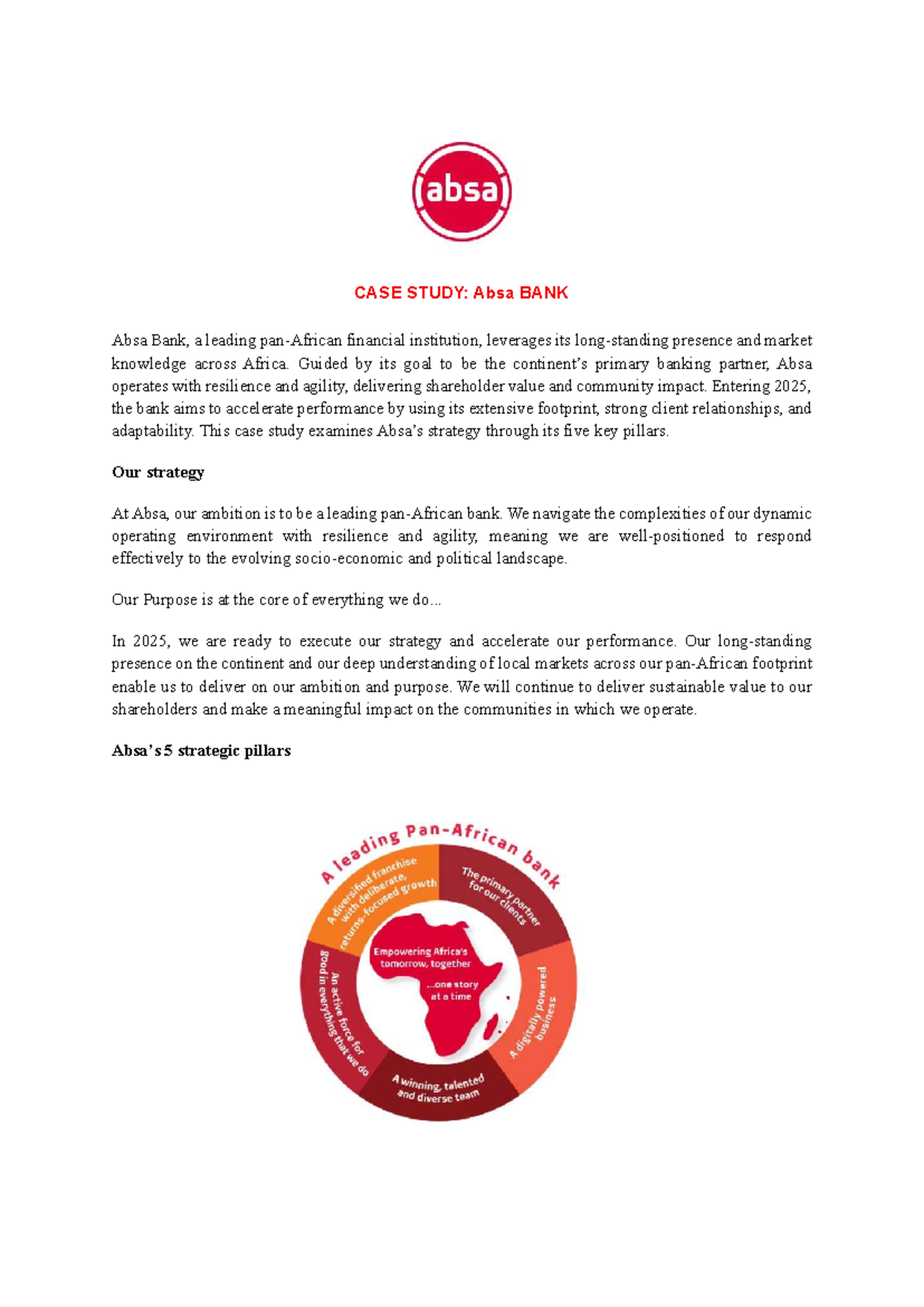CASE STUDY: Absa Bank's Strategic Marketing for 2025 - Studocu