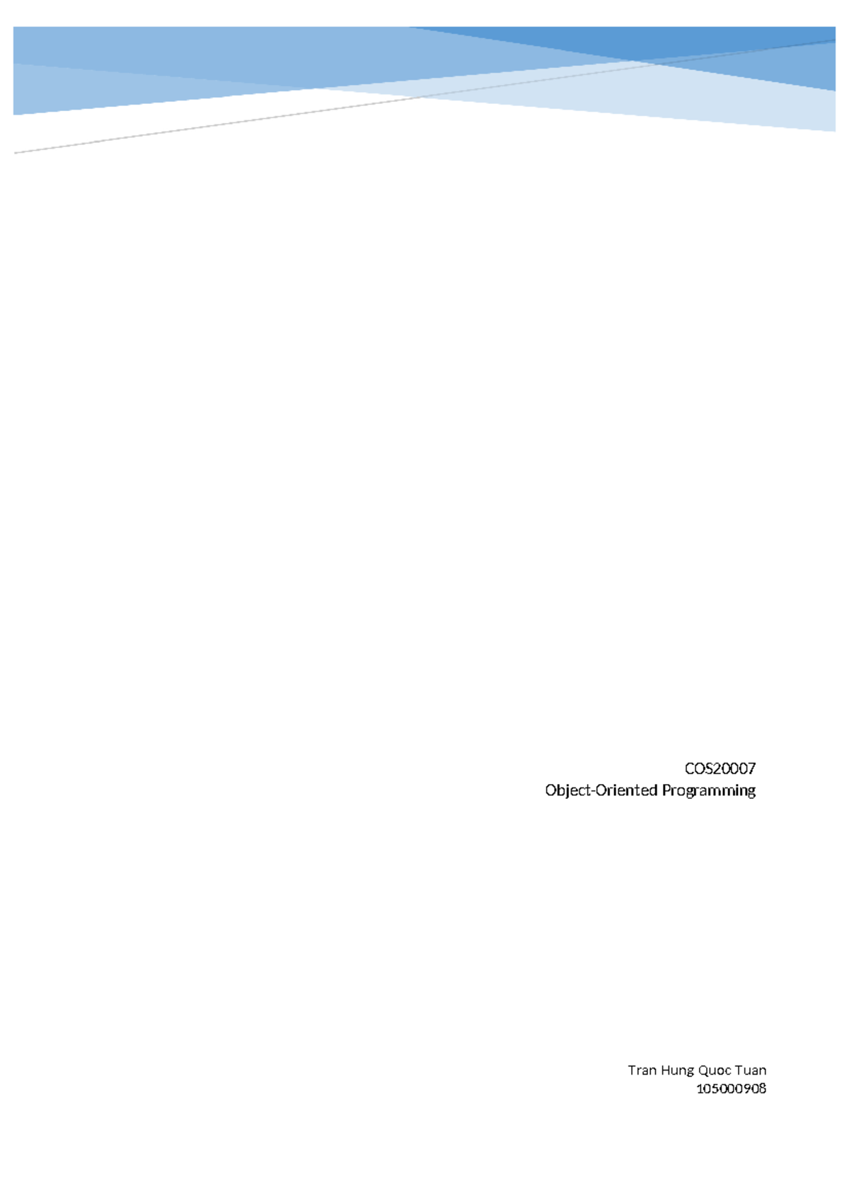 Learning Summary Report for COS20007: Object-Oriented Programming - Studocu