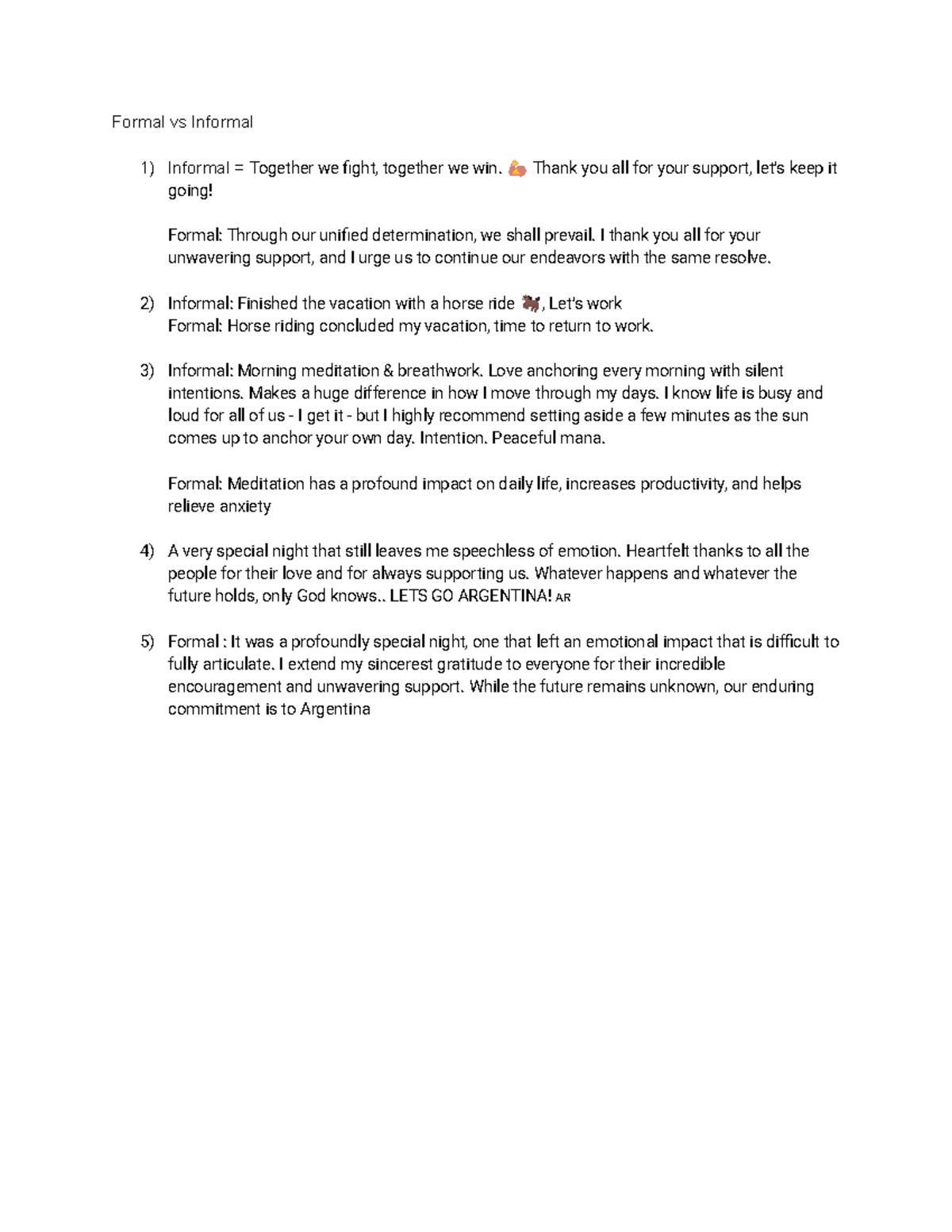 Assignment 9 - Formal vs Informal Speech Analysis - Studocu