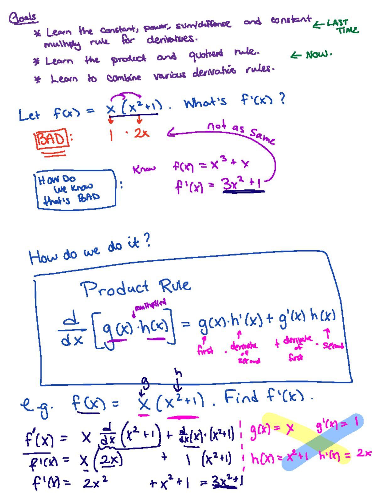 3.3 Derivative Rules Continued Product and Quotient Rules - Goals Learn ...