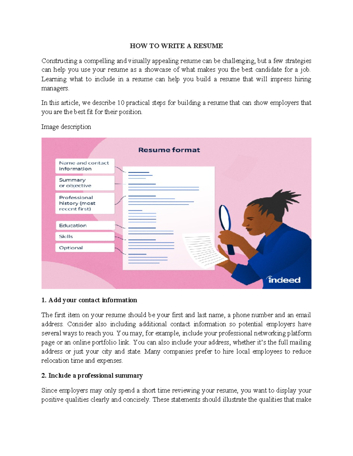 Effective Resume Writing Strategies: A Comprehensive Guide - Studocu