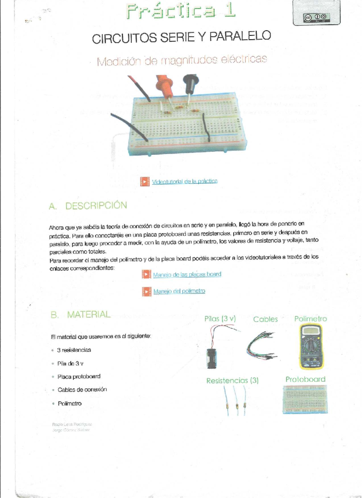 Práctica 1: Medición de Circuitos en Serie y Paralelo - CC - Studocu